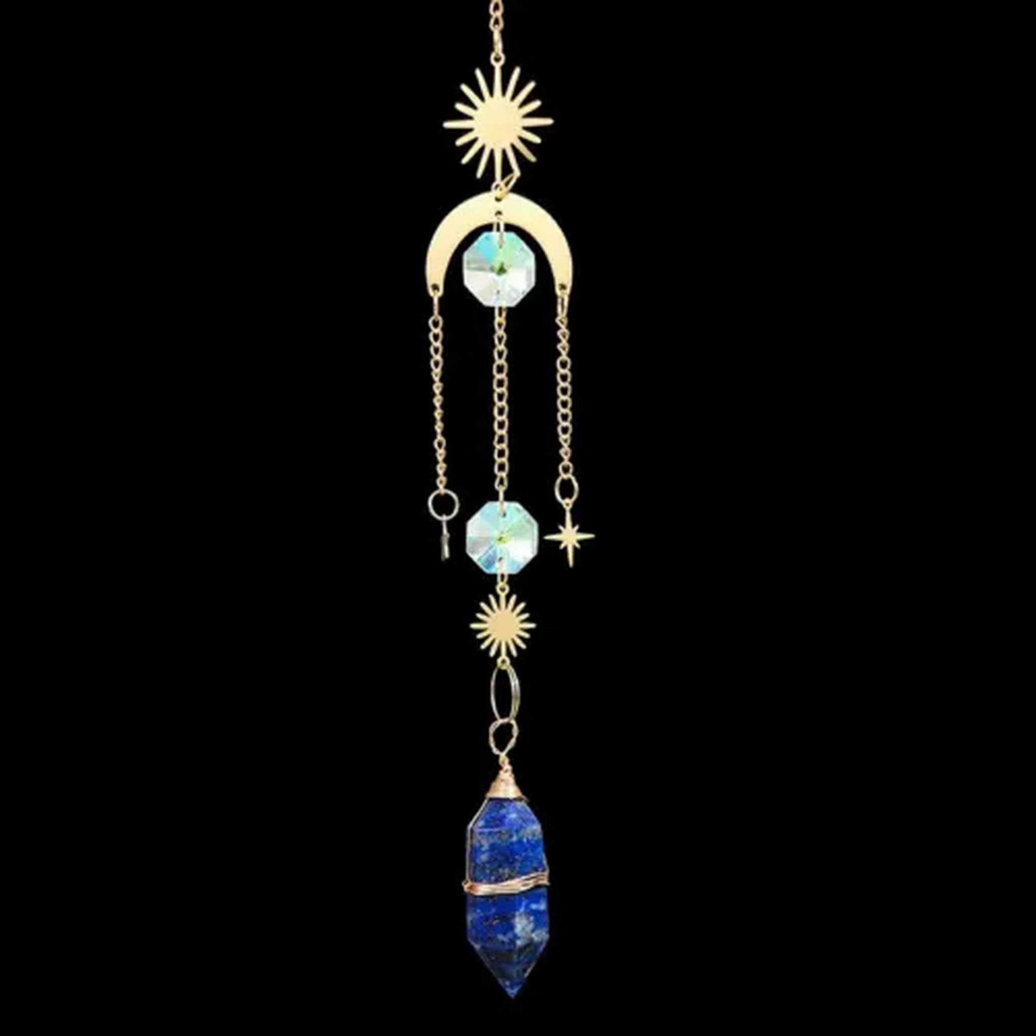 K-KED Raw Natural Gemstone Wind Chime Pendulum Quartz Crystal Point ...
