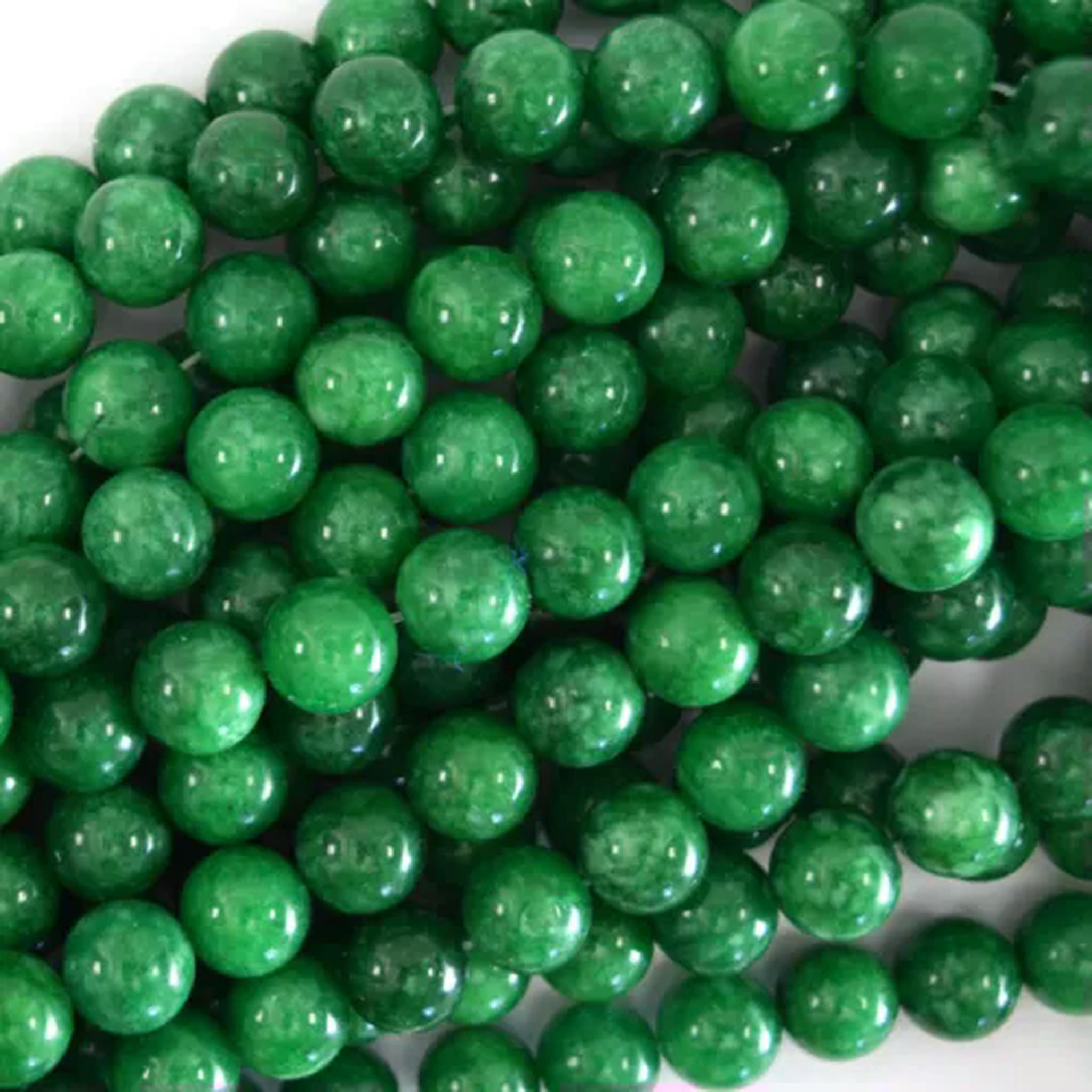 K-KED Natural Malay Green Jade Smooth Round Loose Beads 15" 4mm 6mm 8mm ...