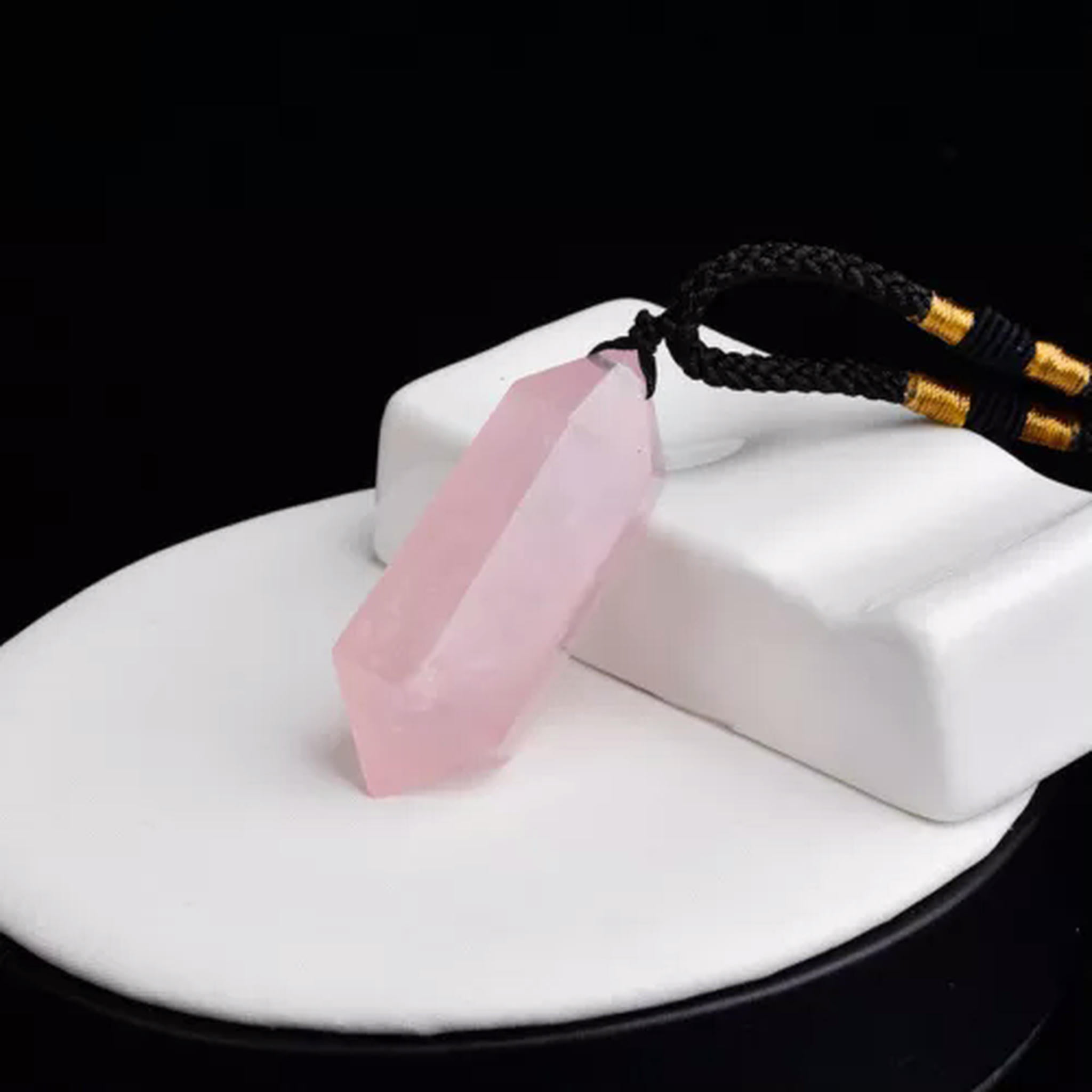 K-KED Natural Pink Rose Quartz Pendant Chakra Crystal Necklace Healing ...