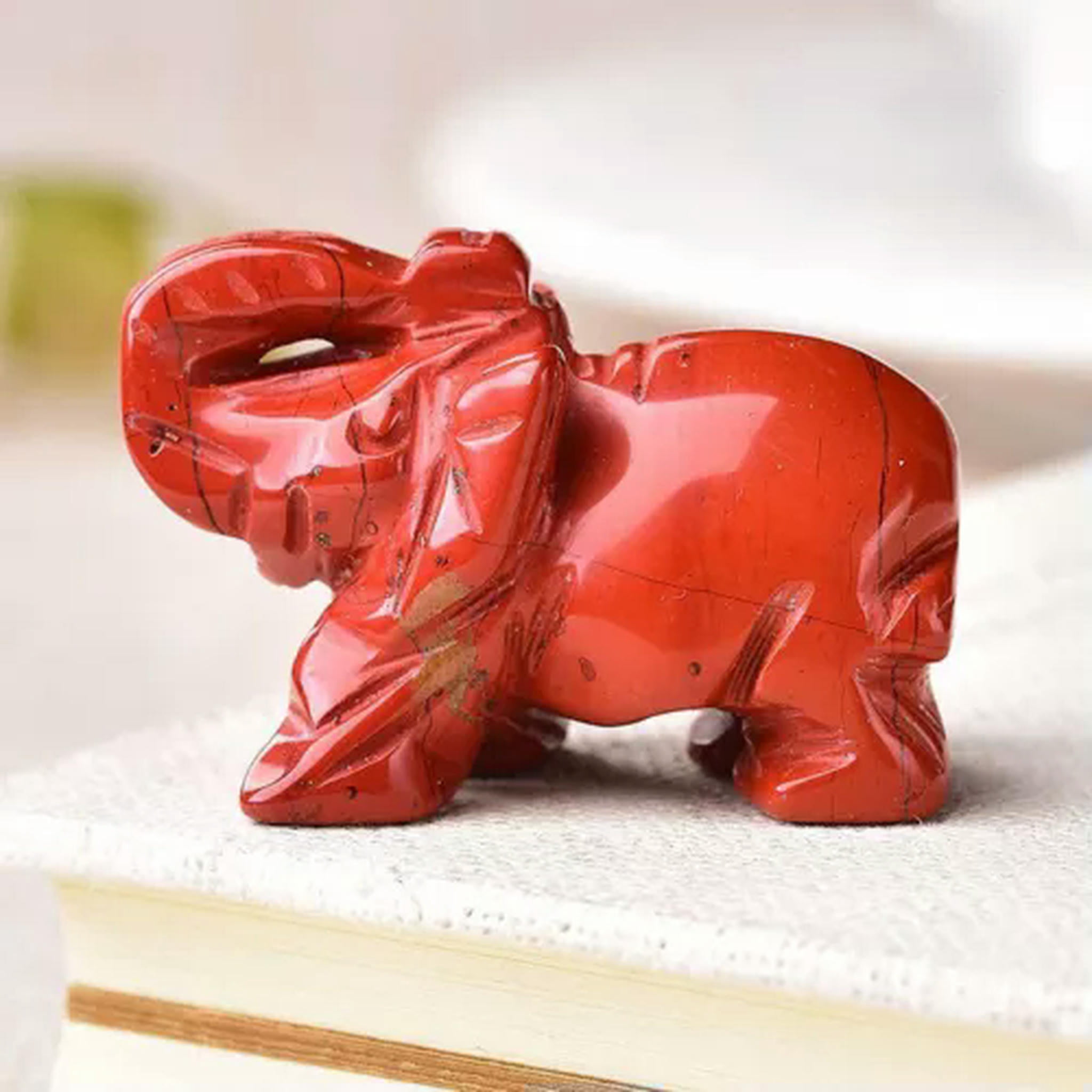 K-KED Natural Quartz Crystal Carved Baby Elephant Healing Manual Animal ...