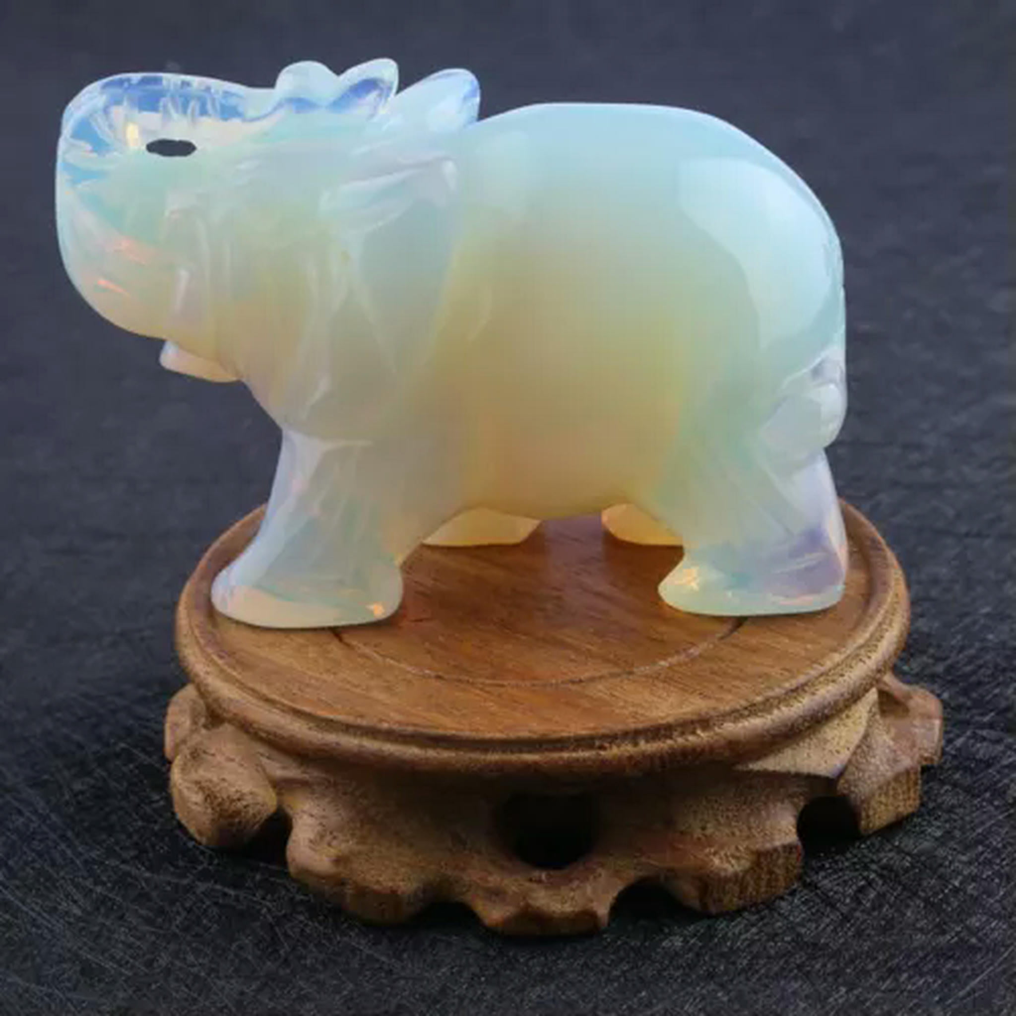 K-KED Natural Quartz Crystal Carved Baby Elephant Healing Manual Animal ...