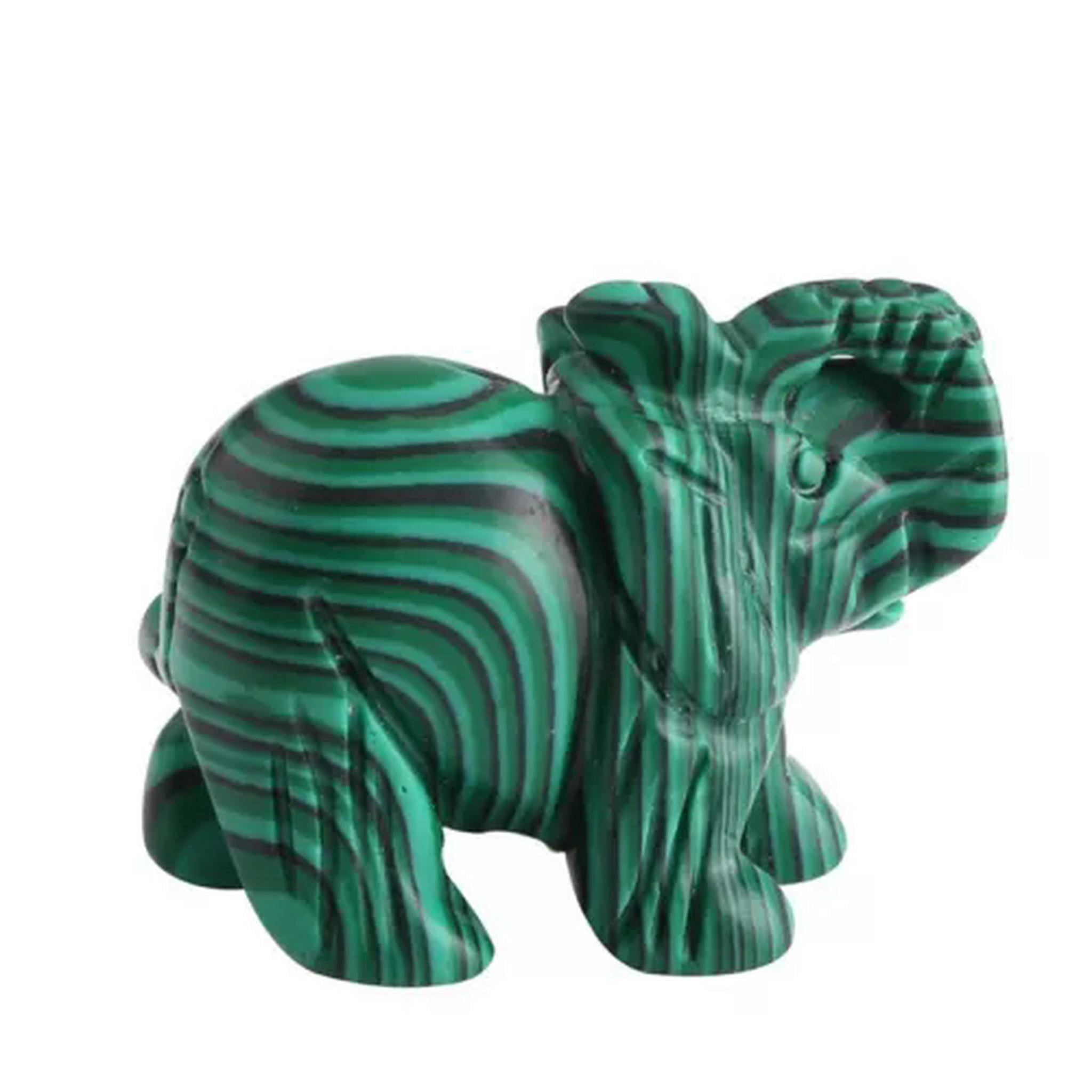 K-KED Natural Quartz Crystal Carved Baby Elephant Healing Rock Gemstone ...