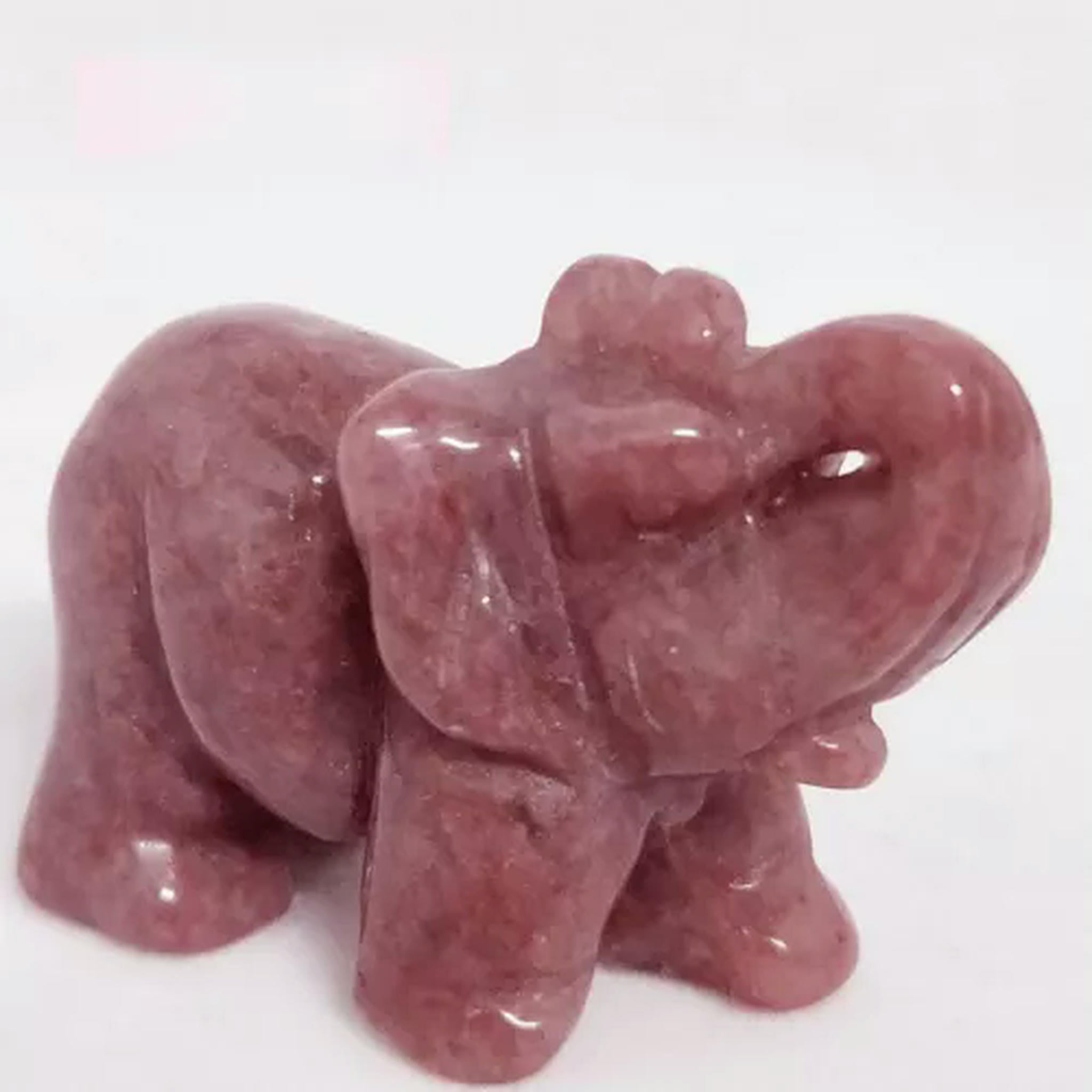 K-KED Natural Quartz Crystal Carved Elephant Gemstone Animal Healing ...