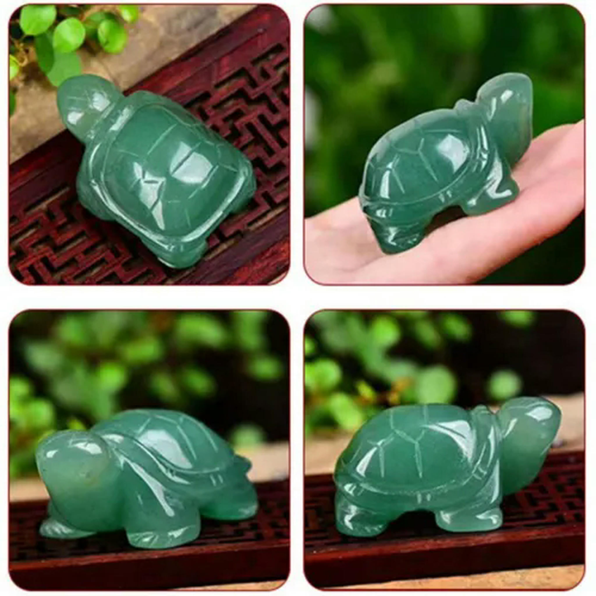 K-KED Natural Quartz Crystal Carved Longevity Tortoise Gemstone Healing ...