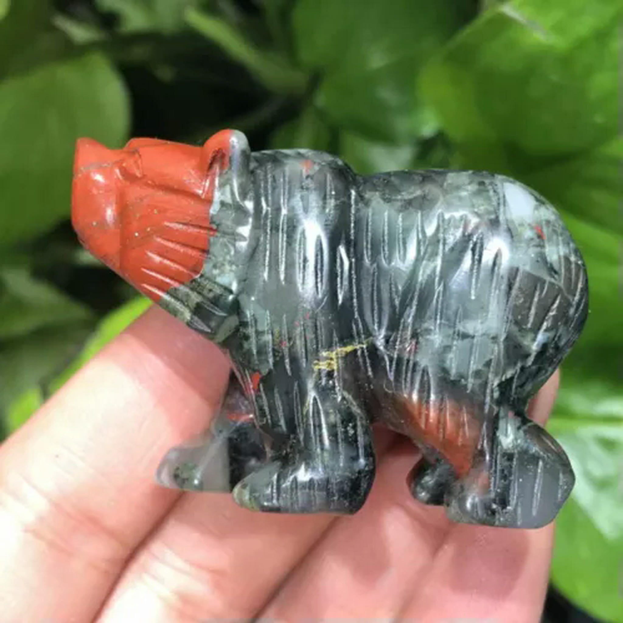 K-KED Natural Quartz Crystal Carved Polar Bear Gemstone Animal Healing ...