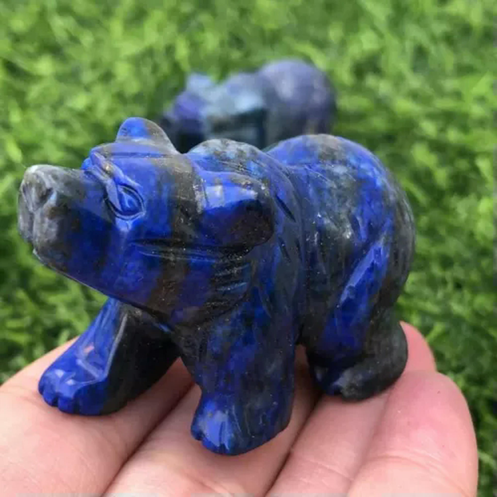 K-KED Natural Quartz Crystal Carved Polar Bear Gemstone Animal Healing ...