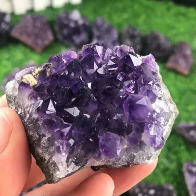 K-KED Natural Quartz Crystal Cluster Amethyst Geode Druzy Rough Stone ...