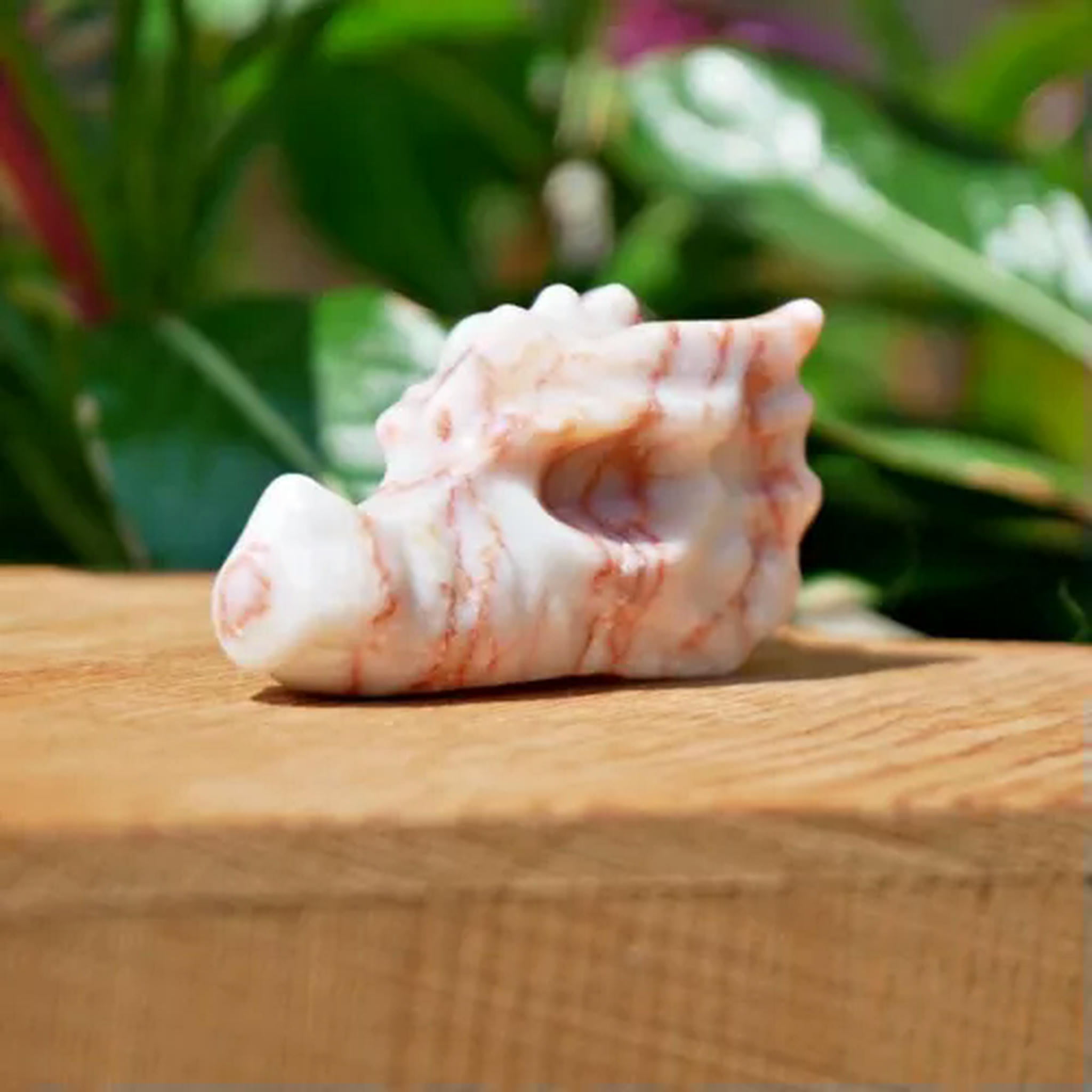 K-KED Natural Quartz Crystal Dragon Head Skull Carved Mini Reiki Animal ...