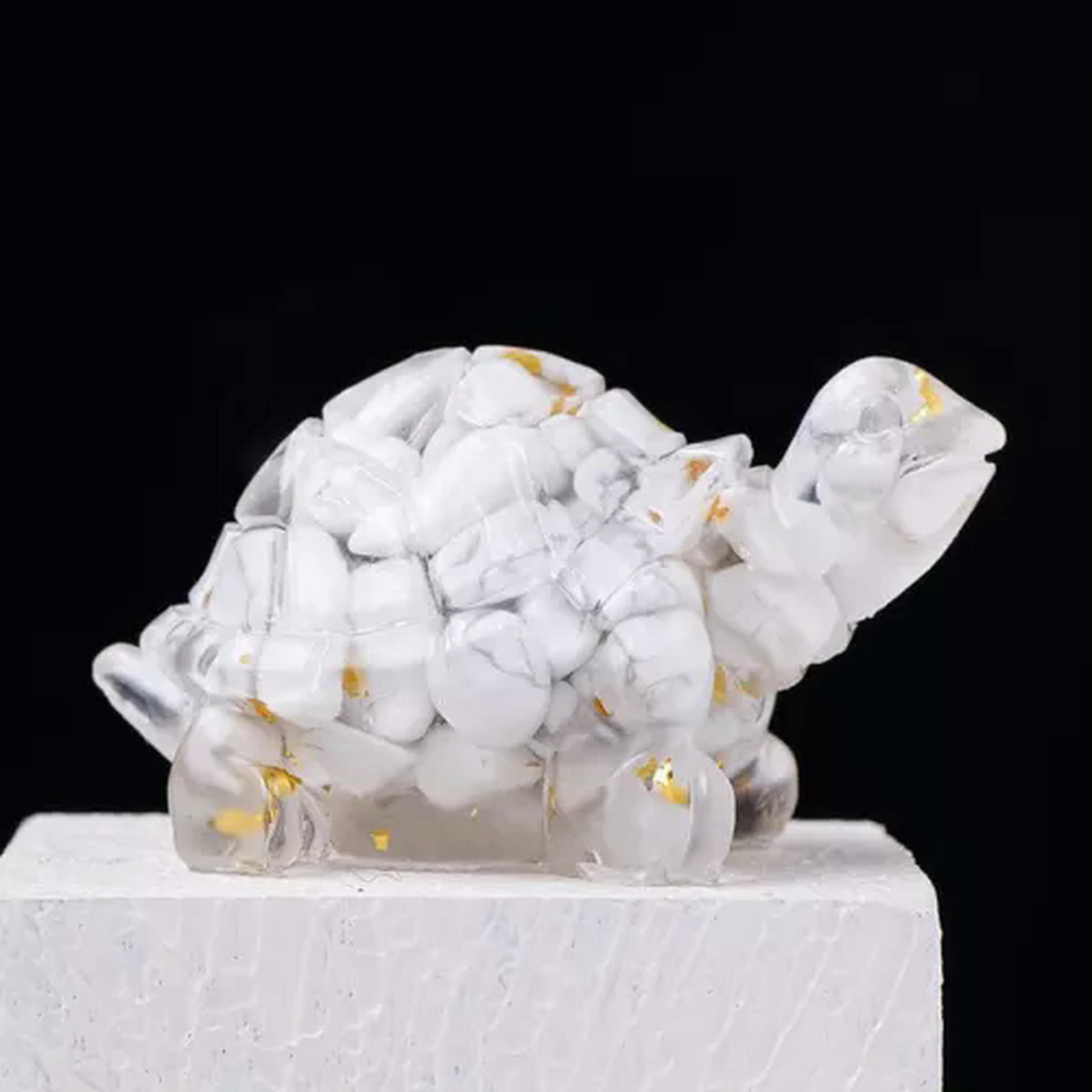 K-KED Natural Quartz Crystal Longevity Tortoise Crushed Stone Resin ...