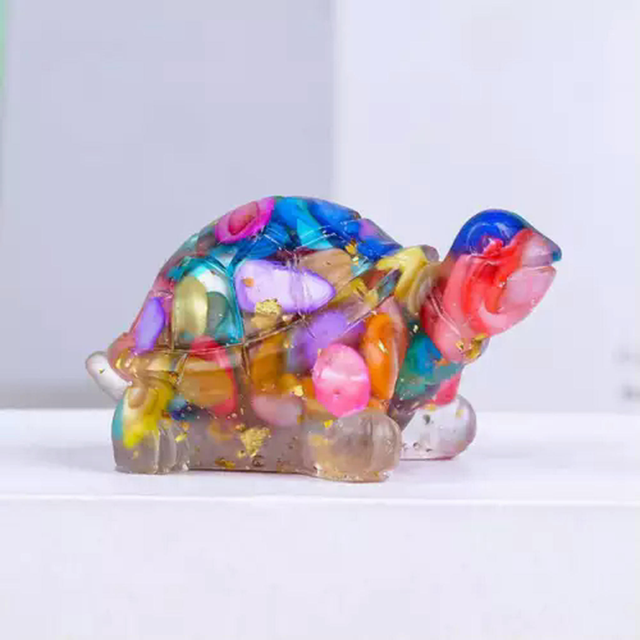 K-KED Natural Quartz Crystal Longevity Tortoise Gravel Resin Turtle ...