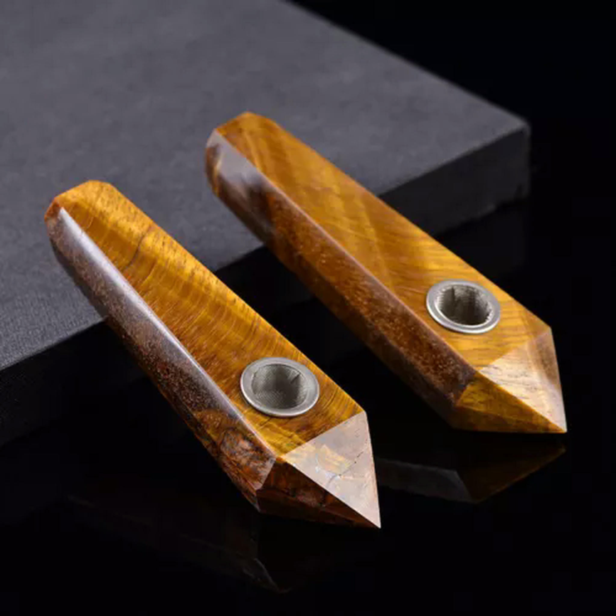 K-KED Natural Quartz Crystal Point Wand Smoking Pipe Heaing Stone ...