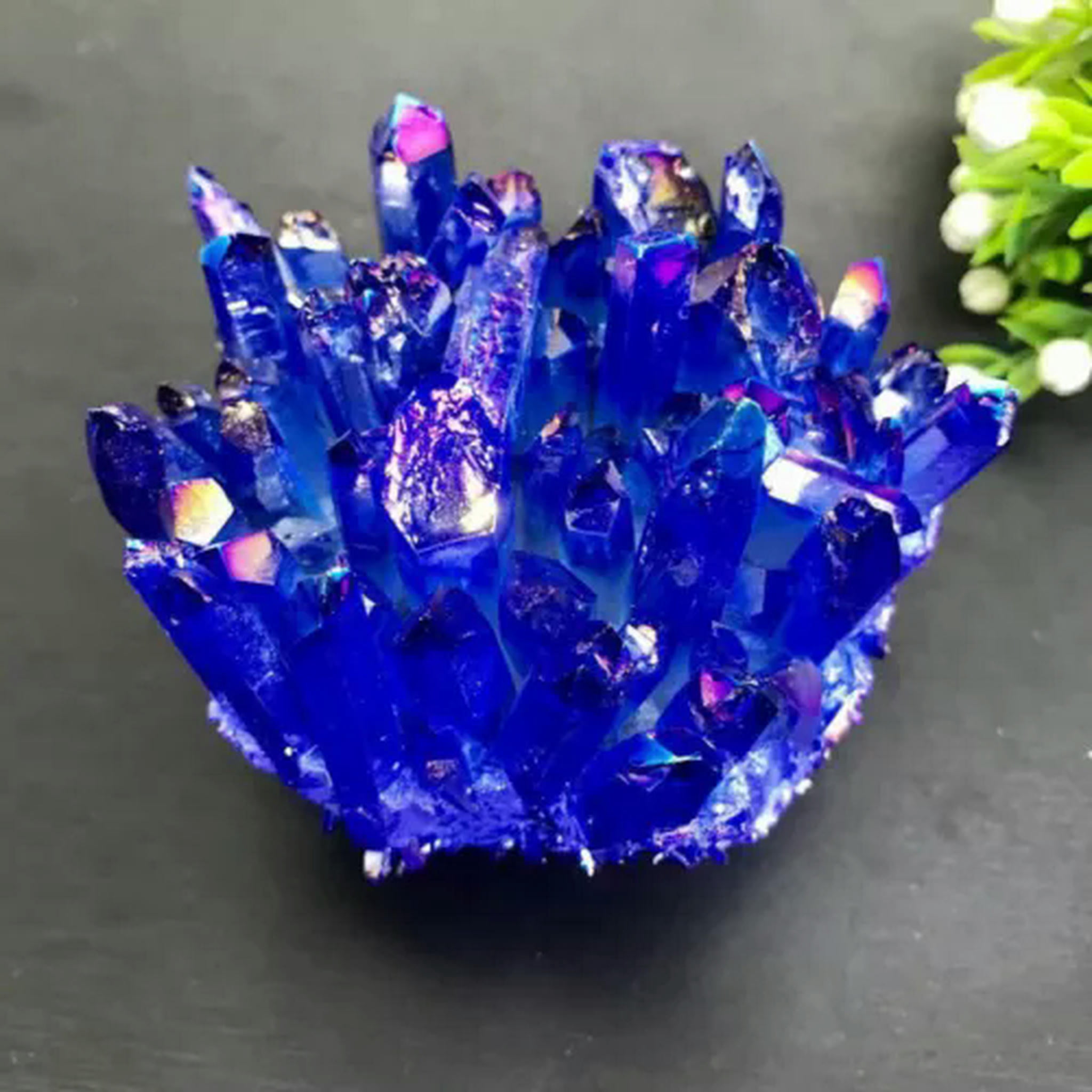 K-KED Natural Quartz Titanium Aura Crystal Cluster VUG Healing ...