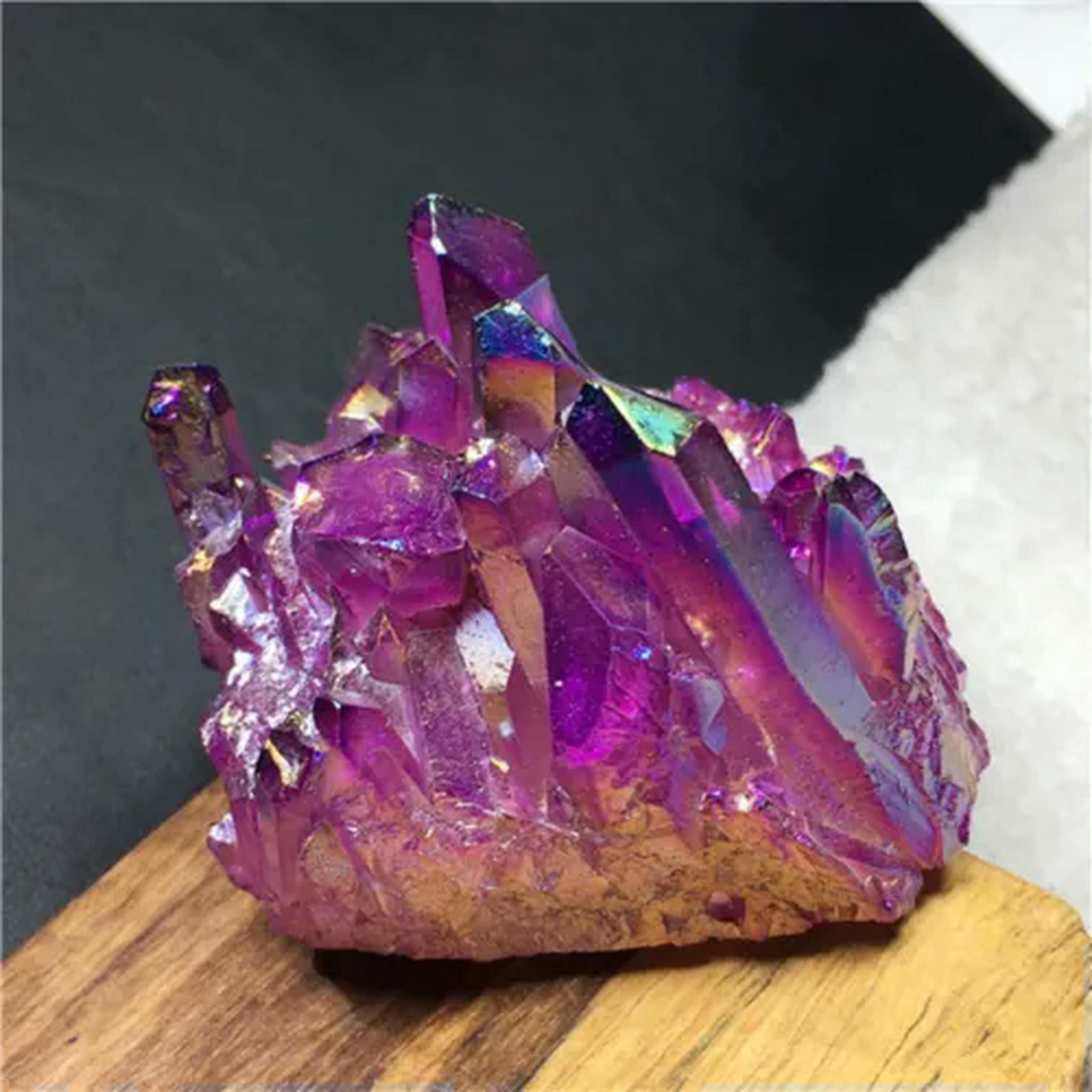 K-KED Natural Quartz Titanium Aura Crystal Cluster VUG Healing ...