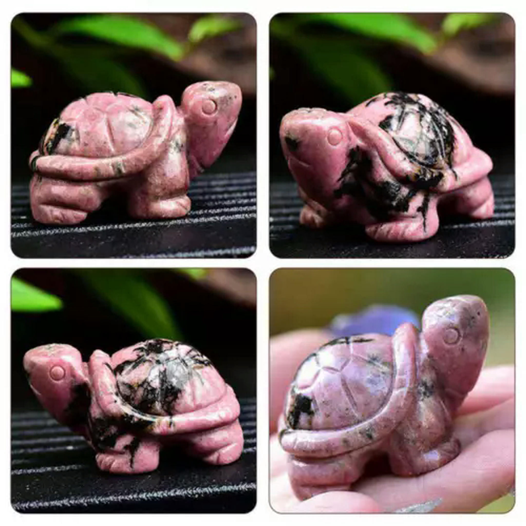 K-KED Natural Quartz Carved Longevity Tortoise Crystal Healing Gemstone ...