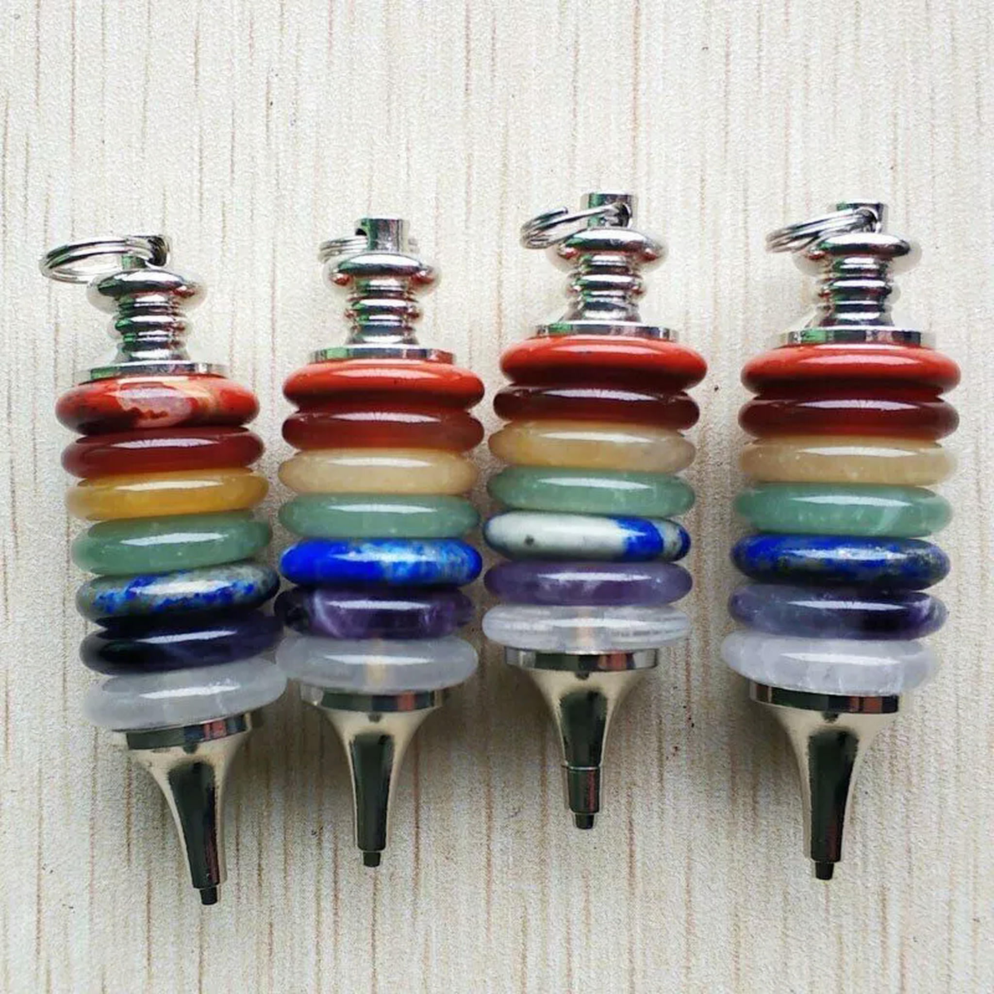 K-KED Natural Stone 4pcs 7 Chakra Wheels of Life Quartz Crystal ...