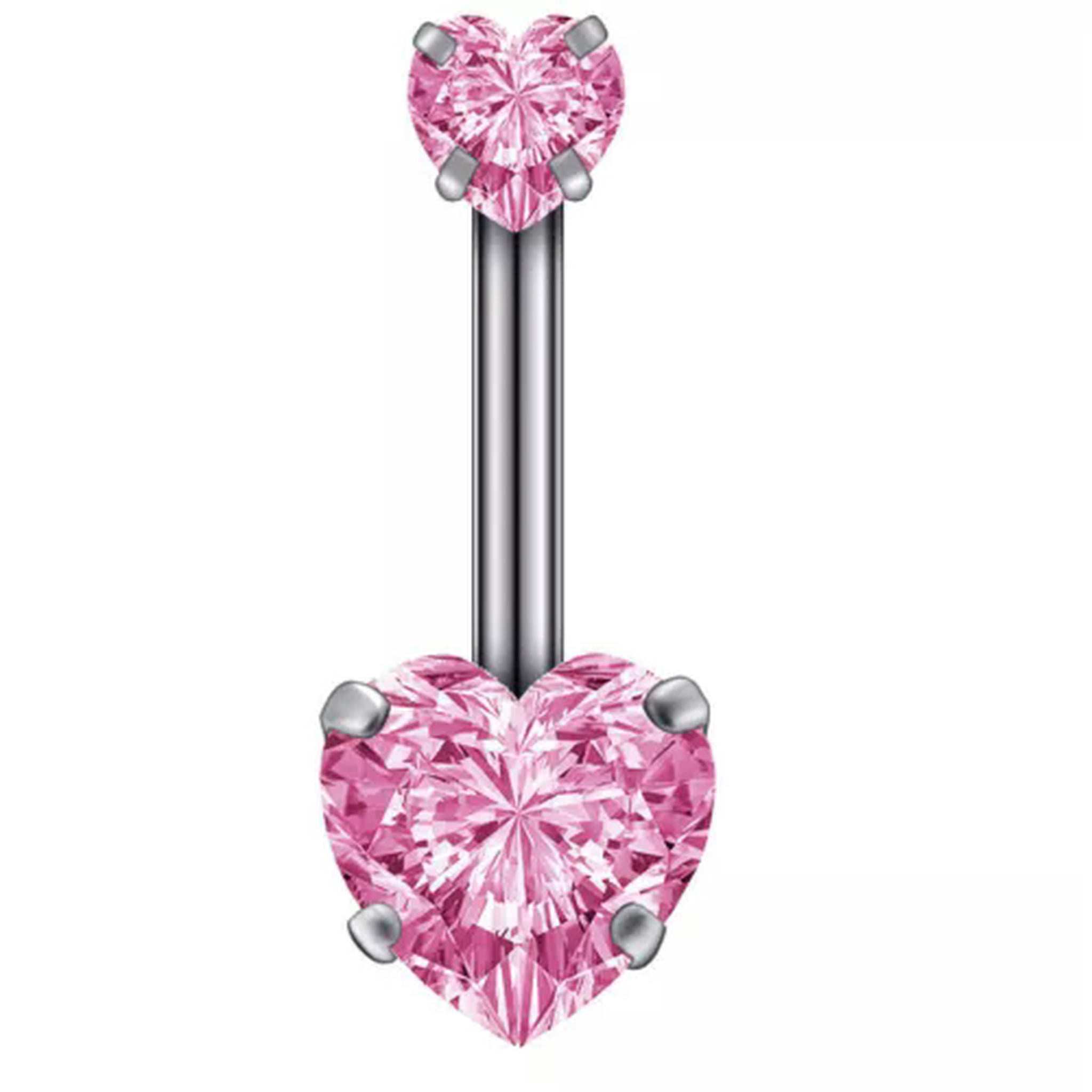 K-KED New Belly Button Rings Dangle Rhinestone Navel Crystal Bar ...