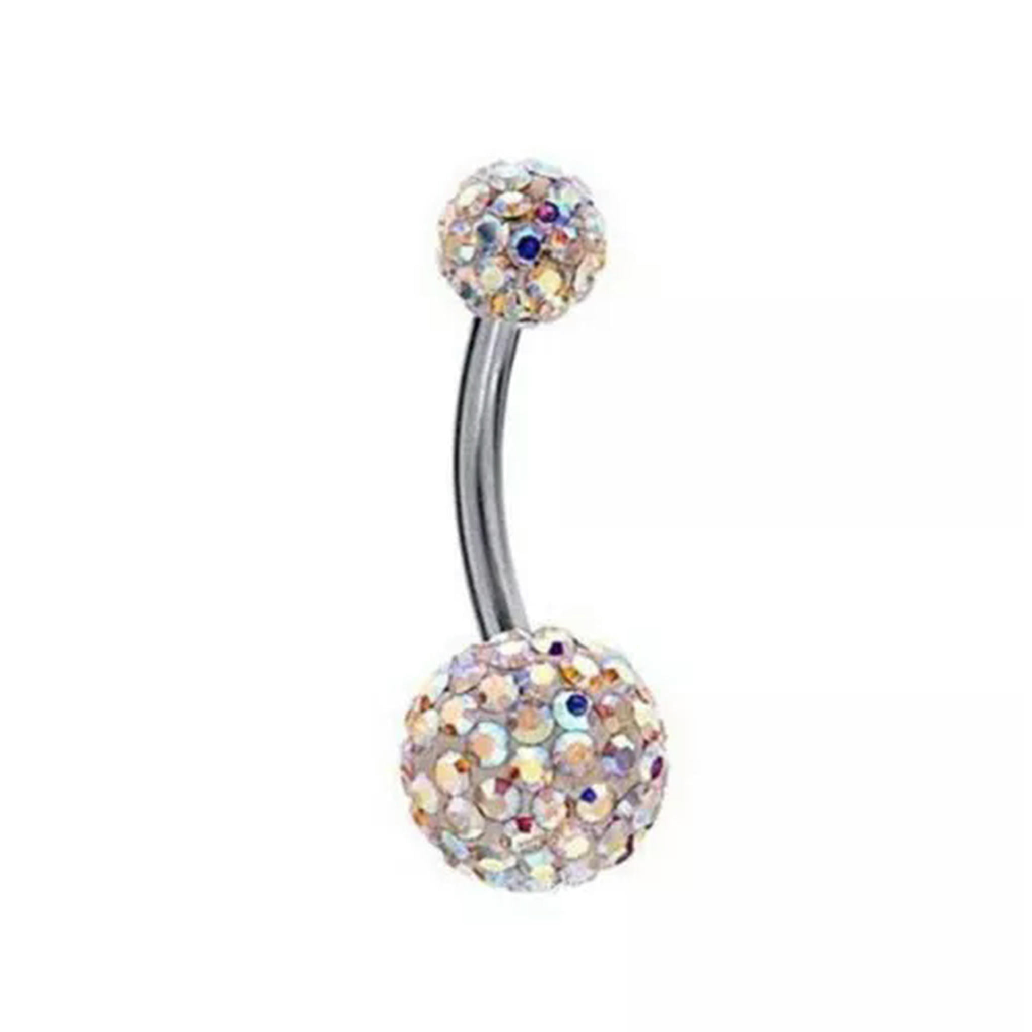 K-KED New Belly Button Rings Dangle Rhinestone Navel Crystal Bar ...