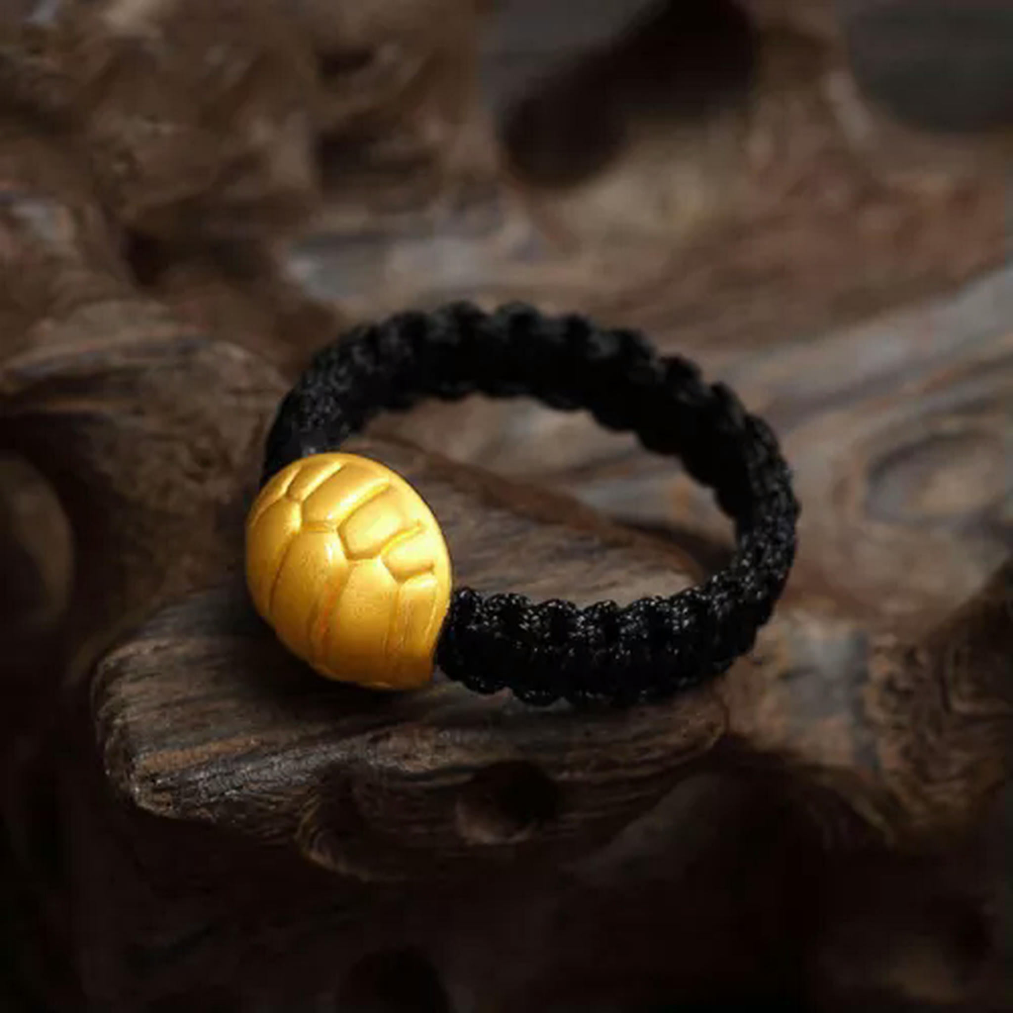 K-KED New Real 24K Yellow Gold Ring Man Woman's 3D Lucky Turtle Shell ...