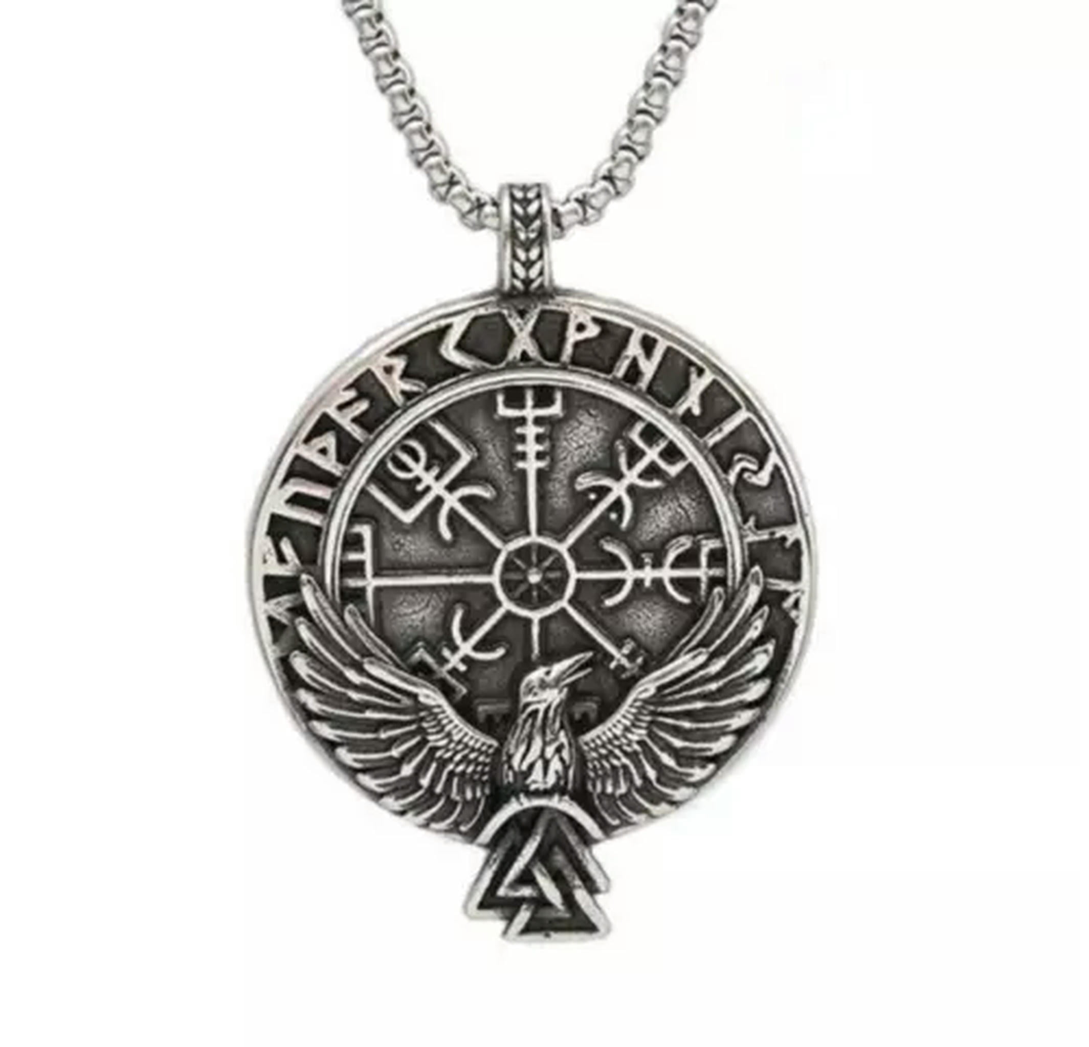 K-KED Nordic Norse Viking Odin Raven Crow Rune Sigil Sign Pendant ...