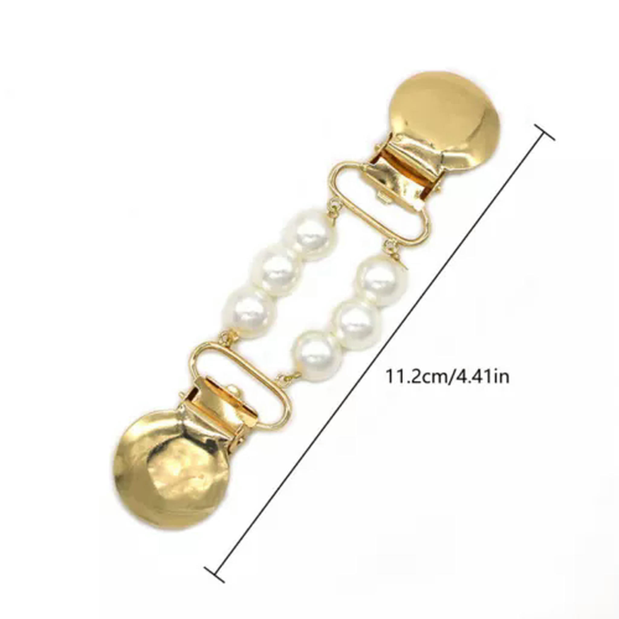 K-KED Pearl Chain Sweater Clip Ring Chain Cardigan Clip Waist Clasp ...