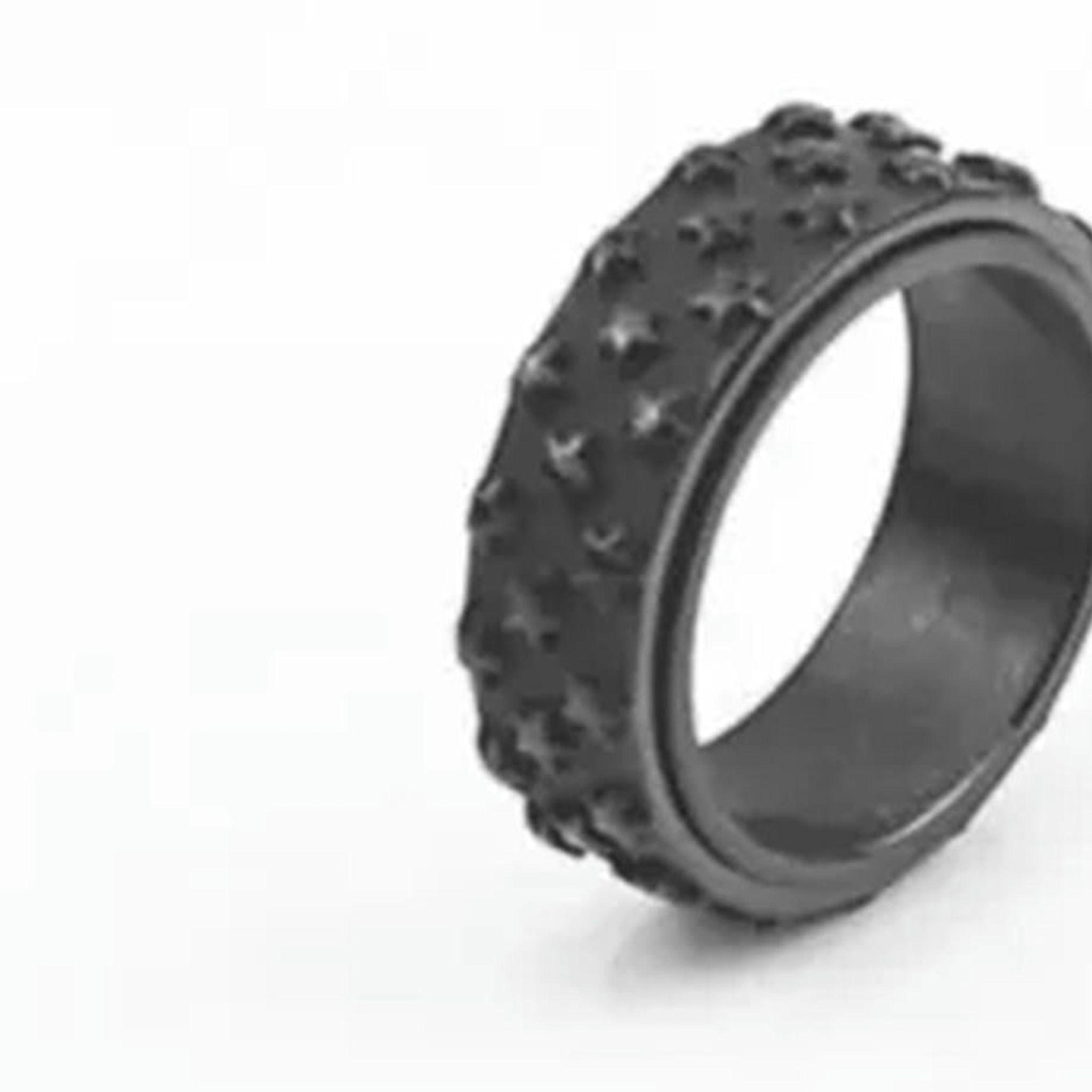 K-KED Personality Trendsetter Stainless Steel Star Rotating Rings Size ...