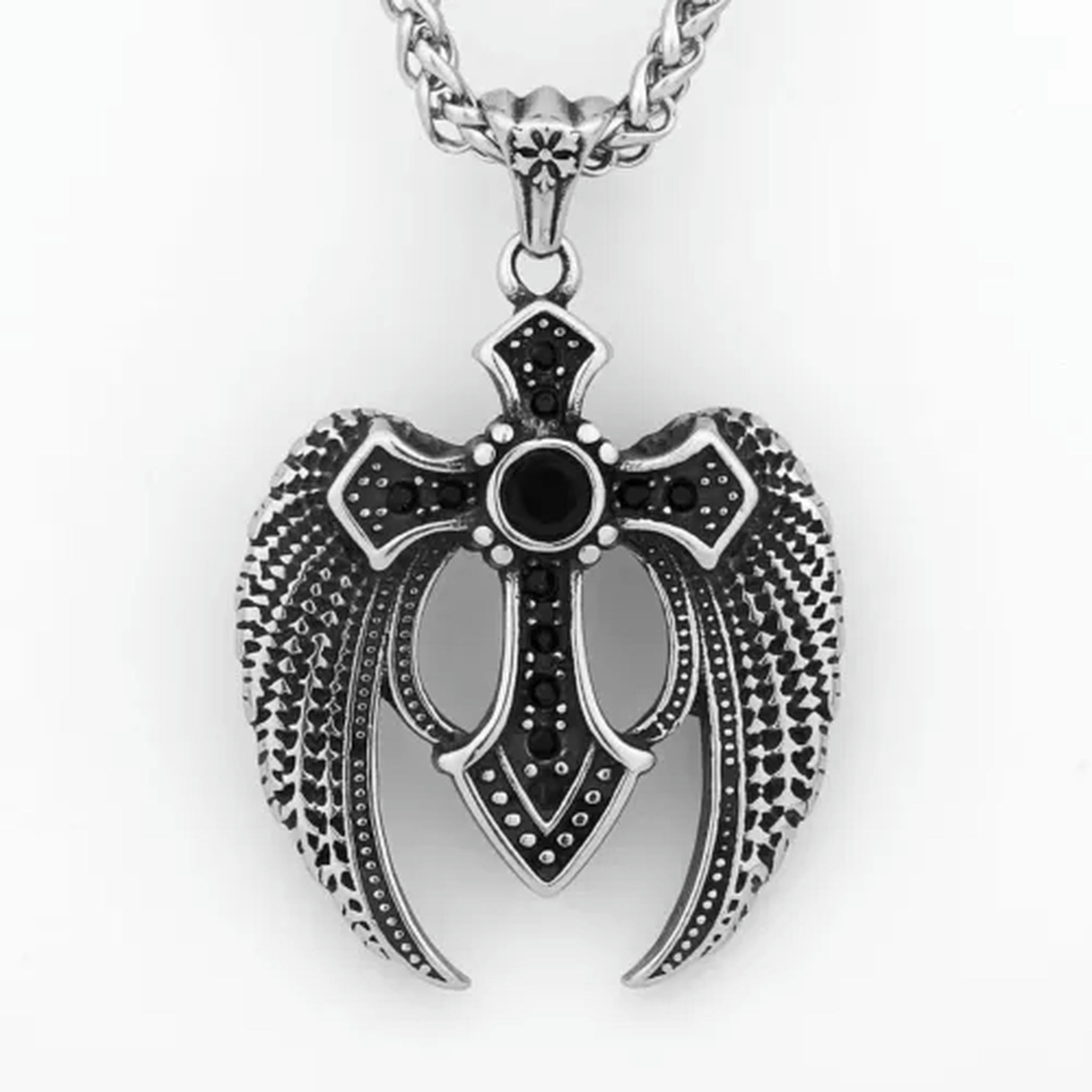 K-KED Personalized Popular Men's Angel Cross Stainless Steel Pendant ...