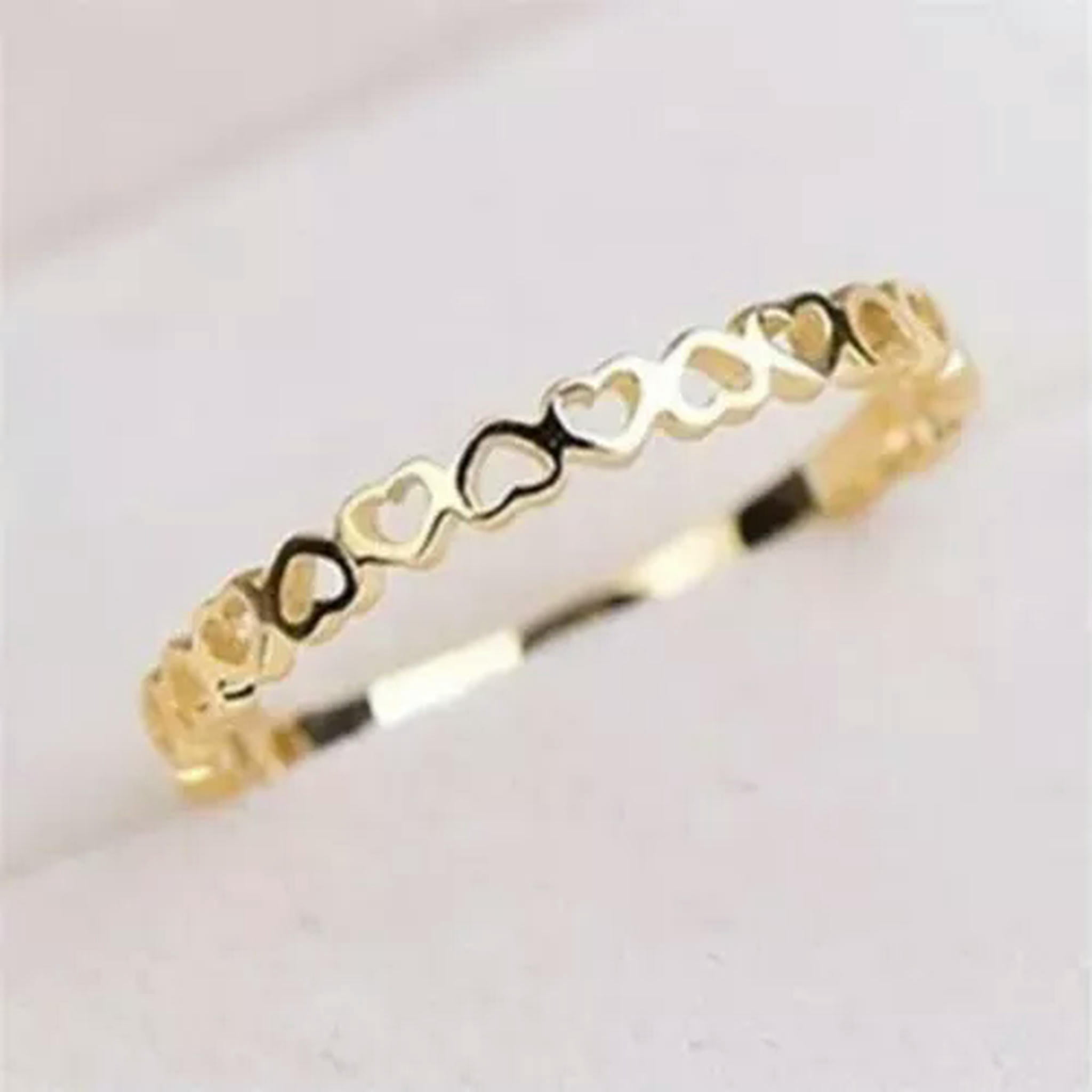 K-KED Pretty Women Heart Silver Plated Ring Engagement Wedding Delicate ...