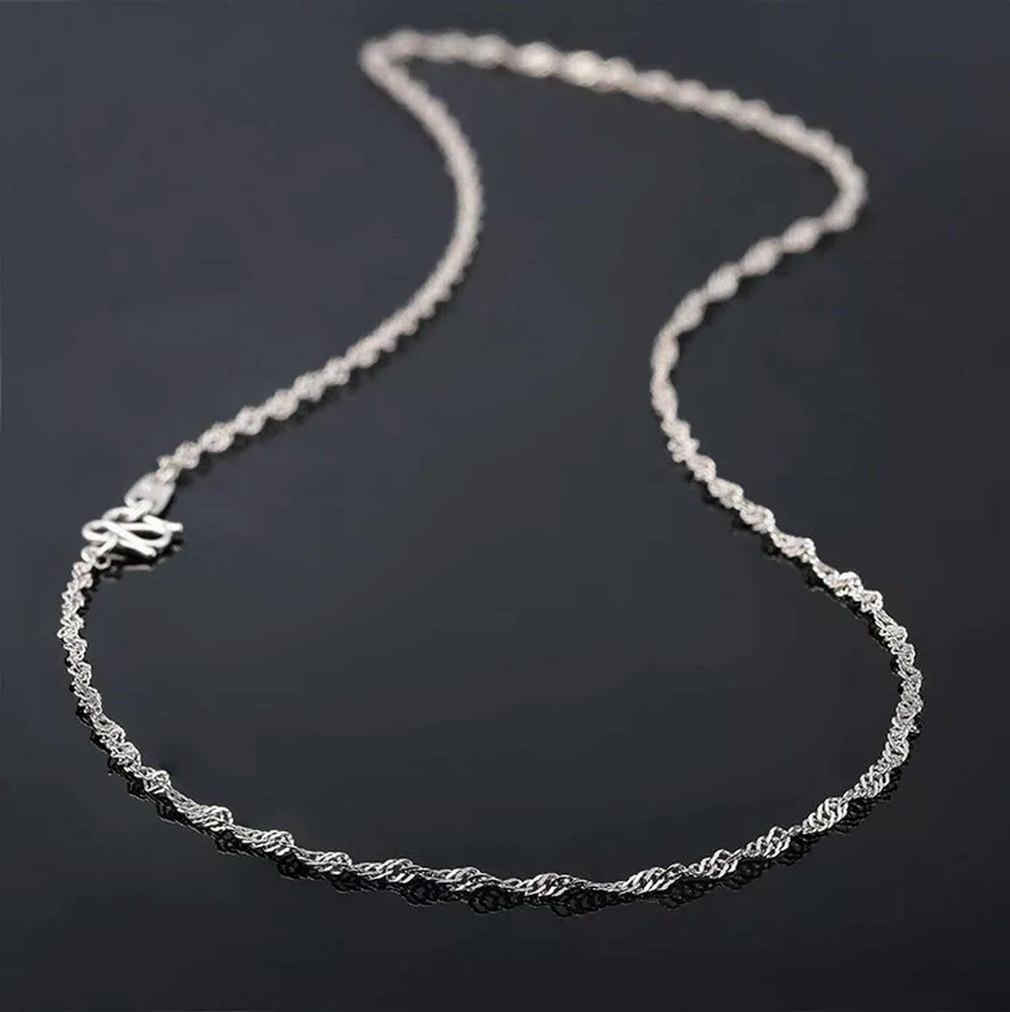 K-KED Pt950 Pure Platinum 950 Fashion Singapore Chain Woman's Lucky ...
