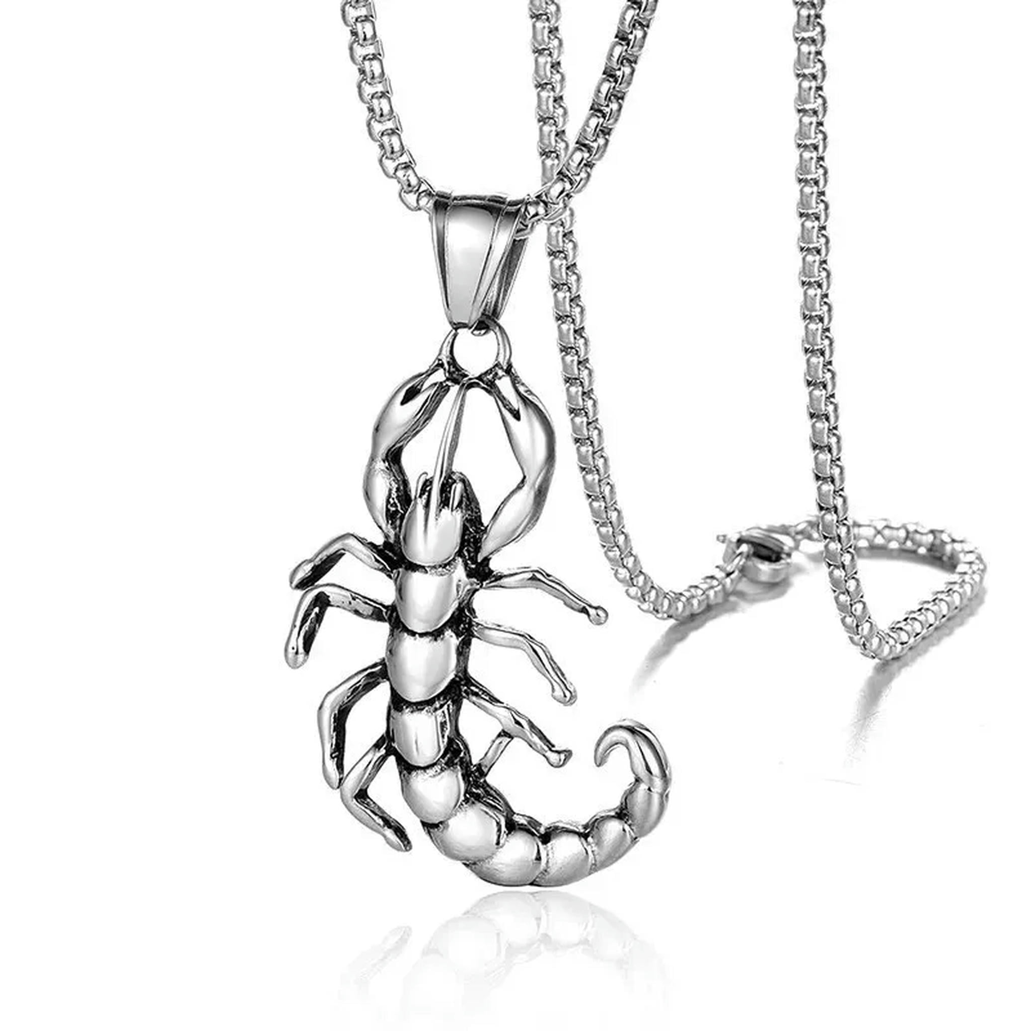 K-KED Punk Rock Stainless Steel Scorpion Men's Pendant Necklace Chains ...