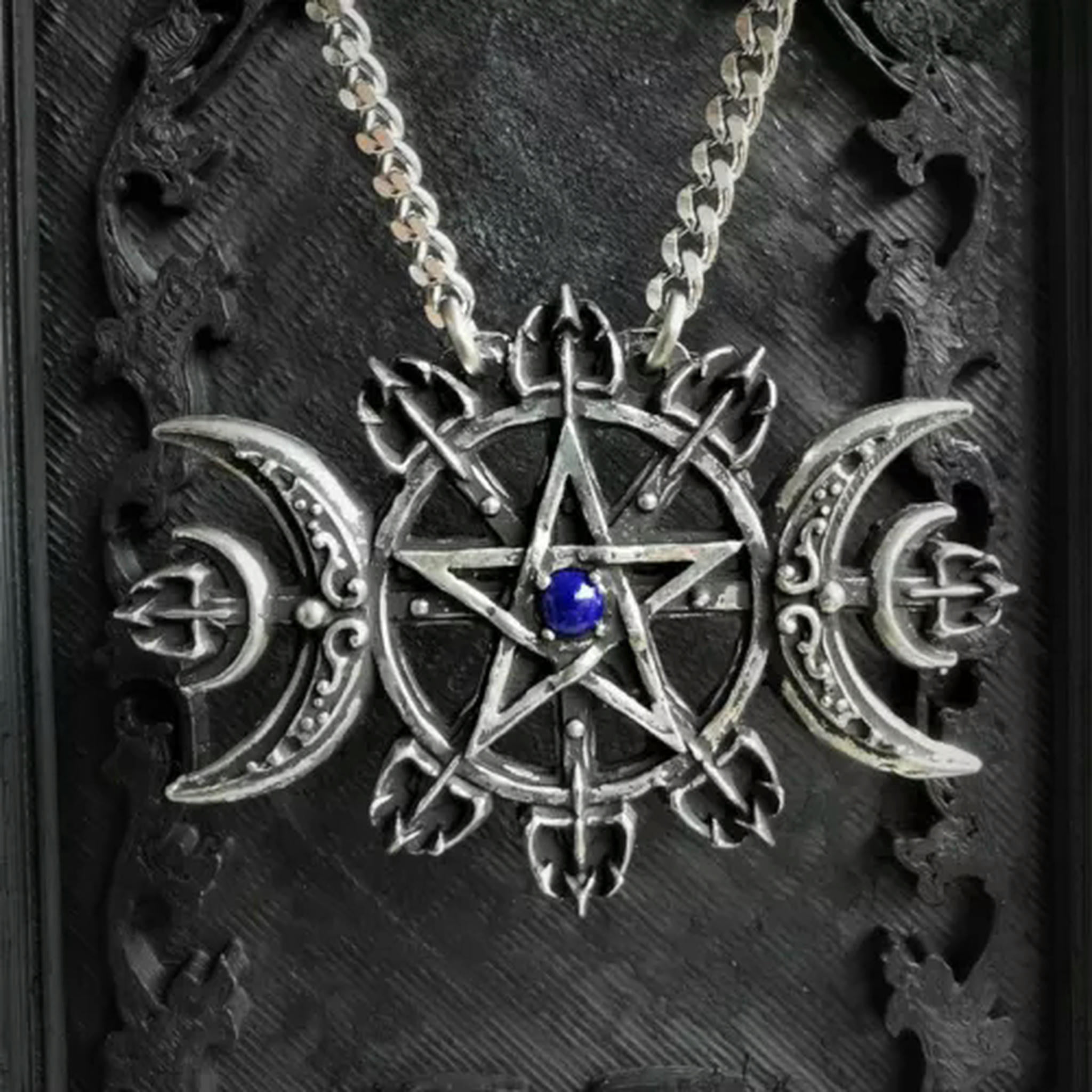K-KED Punk Vintage Style Pentagram Pendant Necklace for Men Women ...