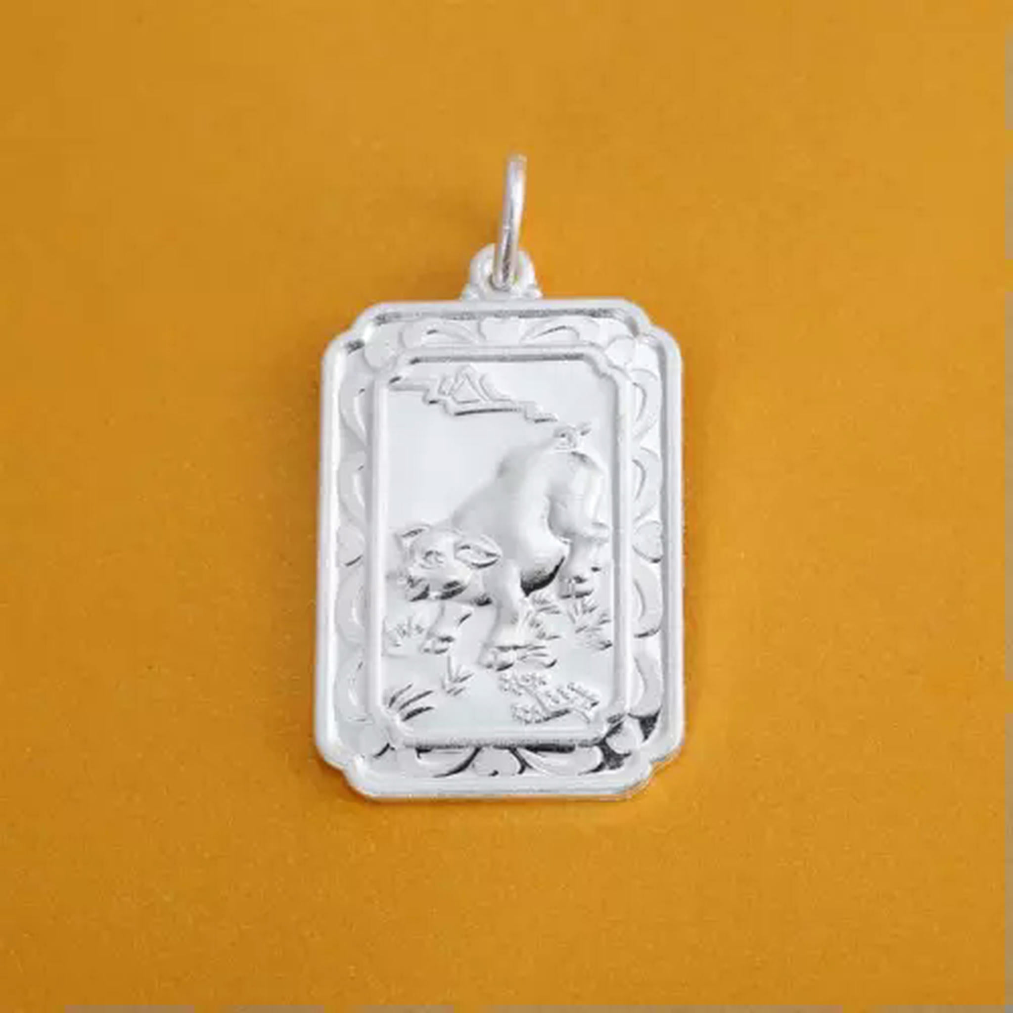 K-KED Pure S990 Sterling Silver New 12 Symbolic Animals Zodiac Square ...