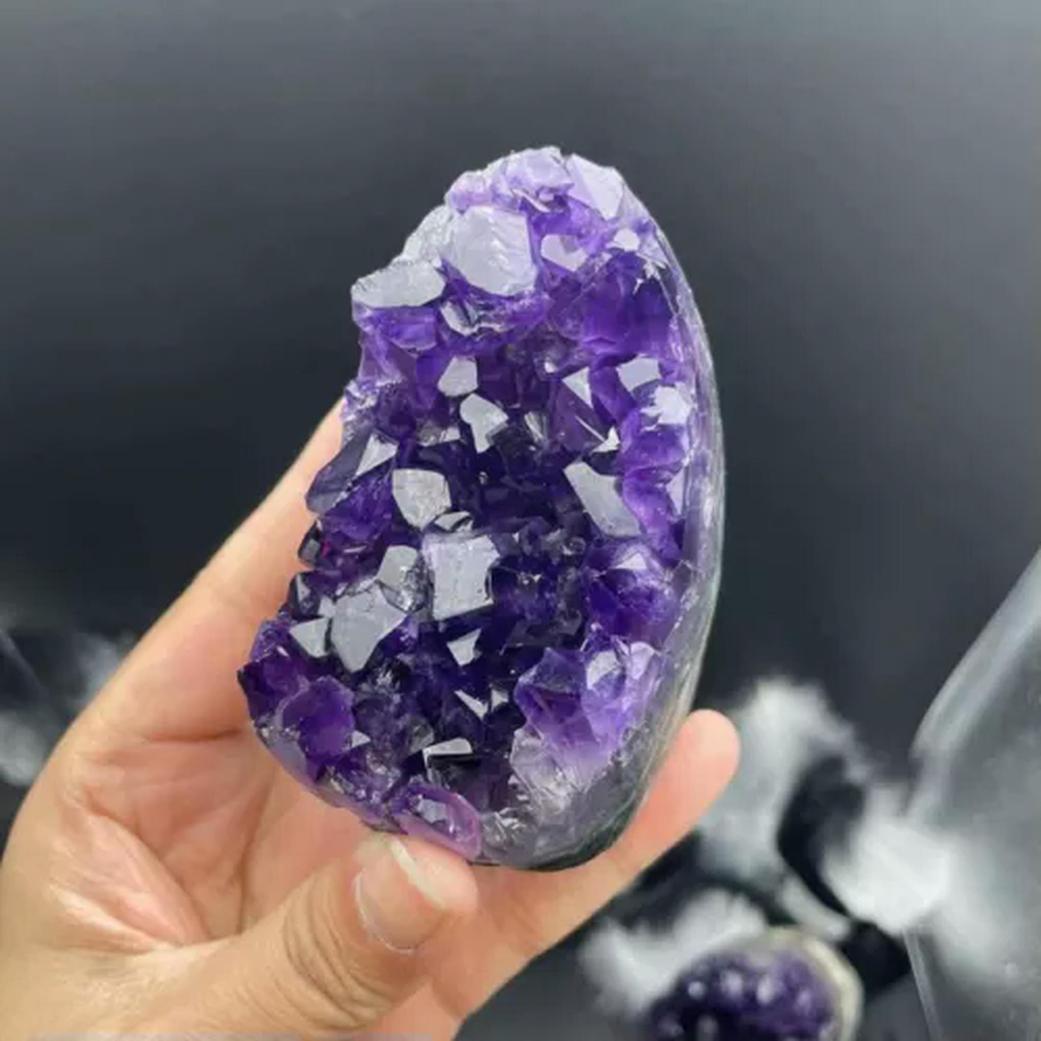 K-KED Raw Natural Healing Amethyst Crystal Cave Cluster Quartz Druzy ...