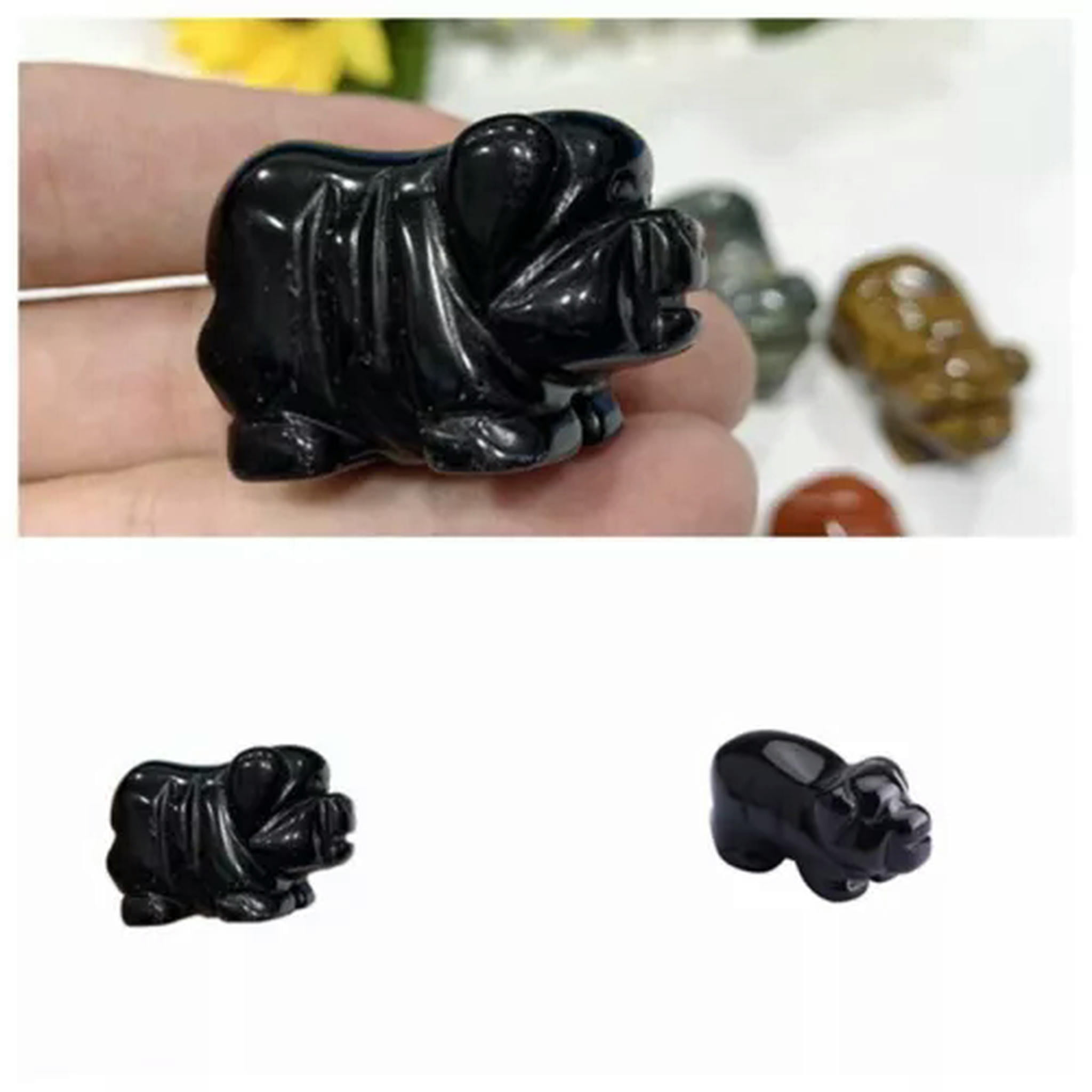 K-KED Raw Natural Quartz Crystal Skull Carved Pig Wild Boar Piggy ...
