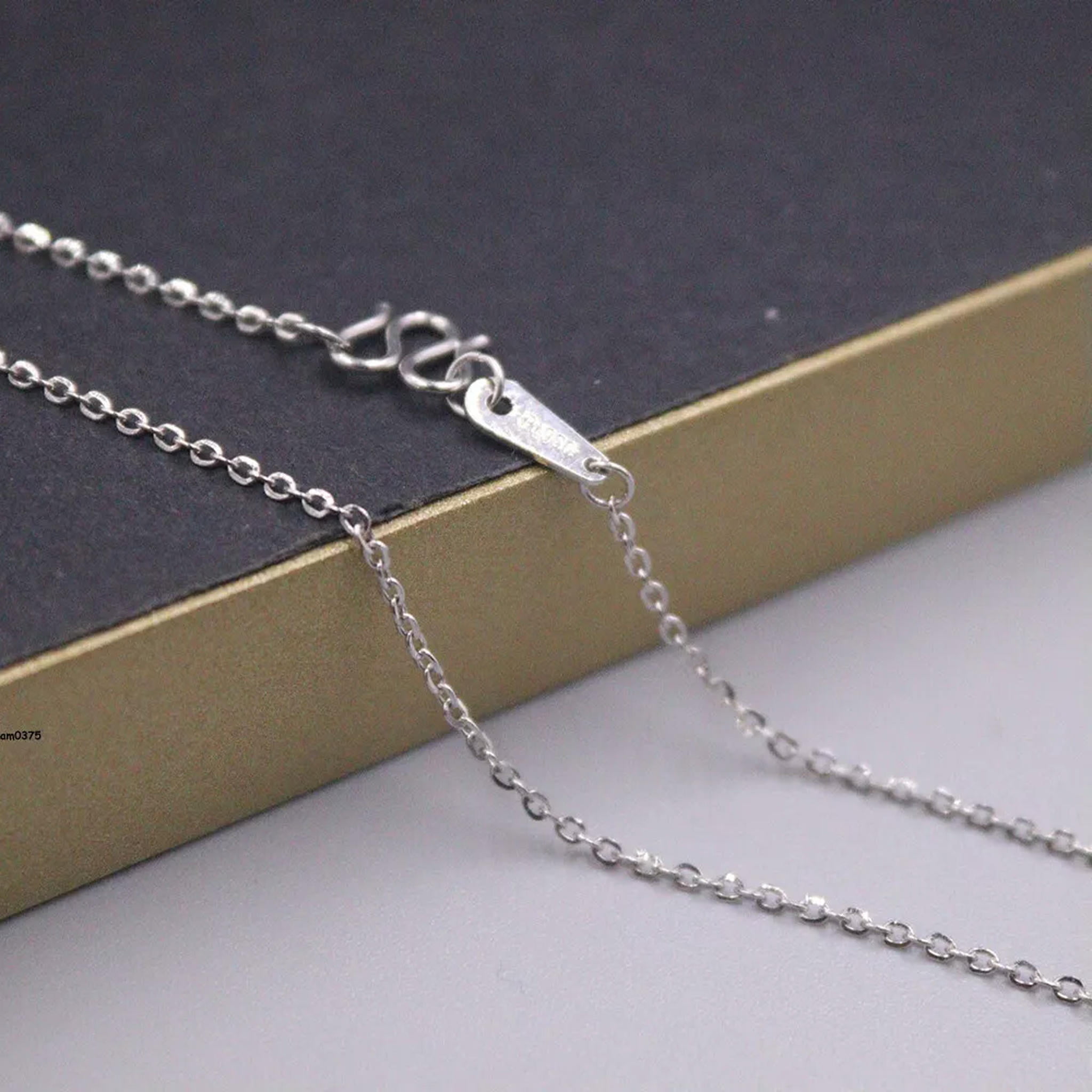 K-KED Real Pt950 Platinum 950 Chain Men Women O Link Necklace 2.9g ...