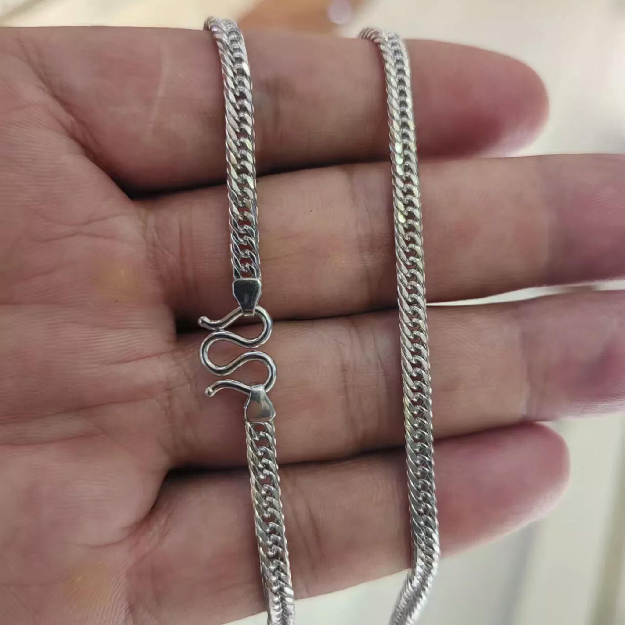 K-KED Real Pt950 Platinum 950 Chain Women Man 3.5mm Solid Curb Necklace ...