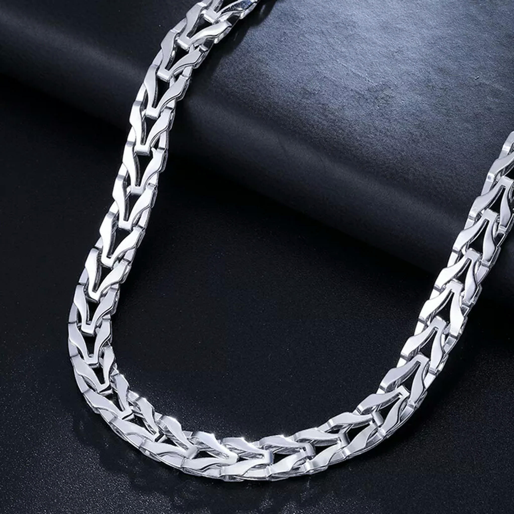 K-KED Real Pt950 Pure Platinum 950 Necklace Women Men 4.2mm Wheat Link ...