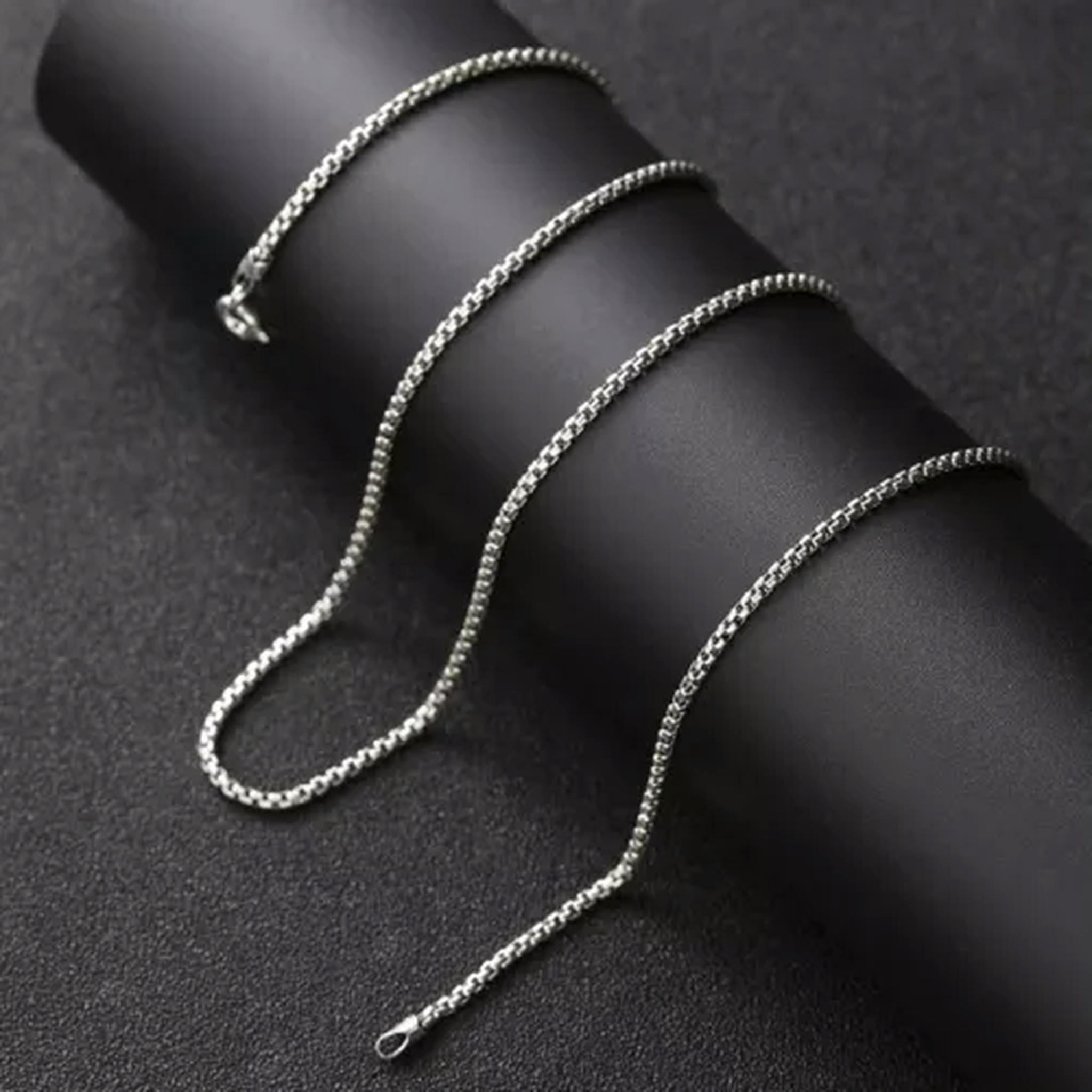 K-KED Real S925 Sterling Silver Chain Women Men 2mm Hollow Box Necklace 20 to 28inchL-24inch ...