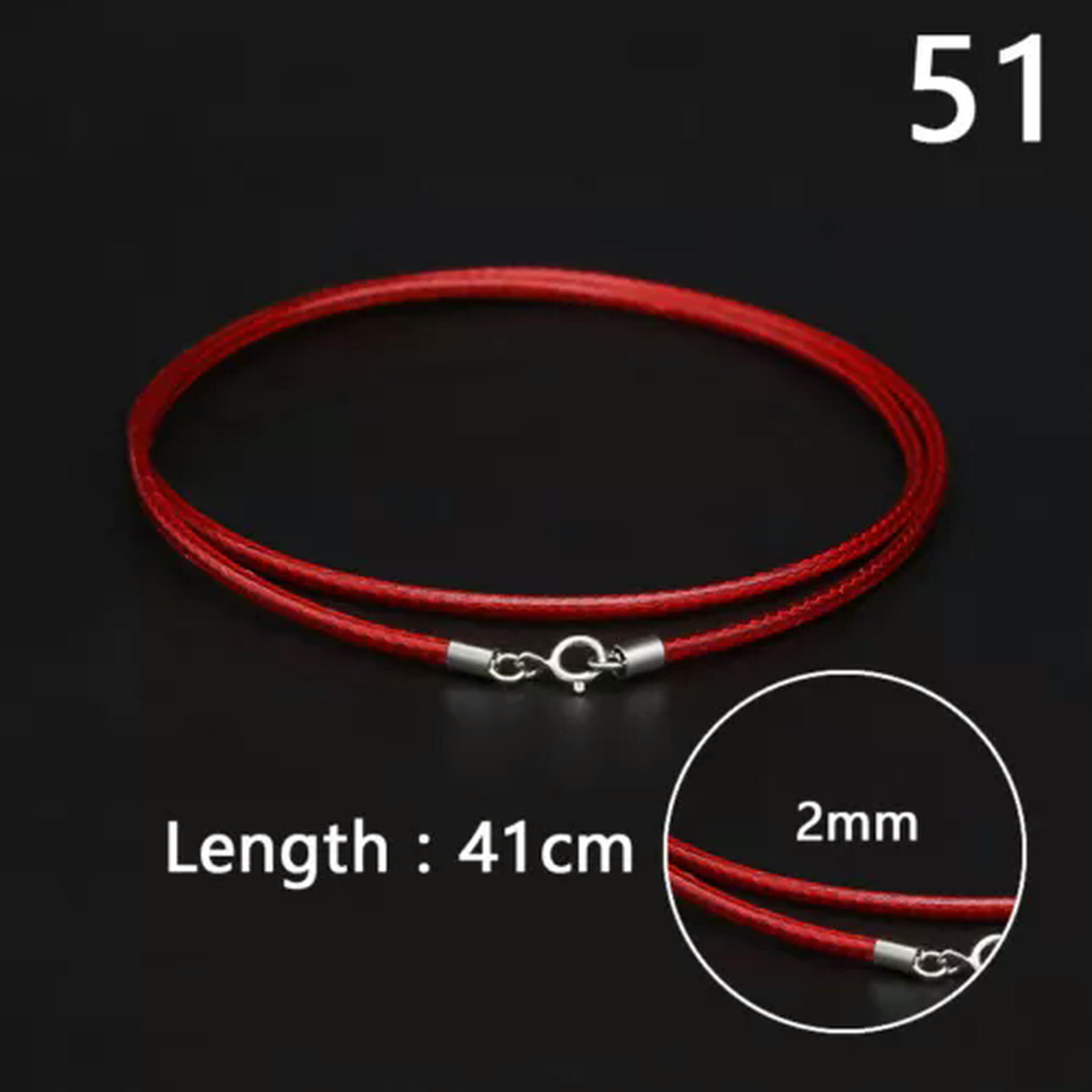 K-KED Red Black Leather Wax Rope Beading Cord Necklace Chain String Delicate Jewelry Making DIY ...