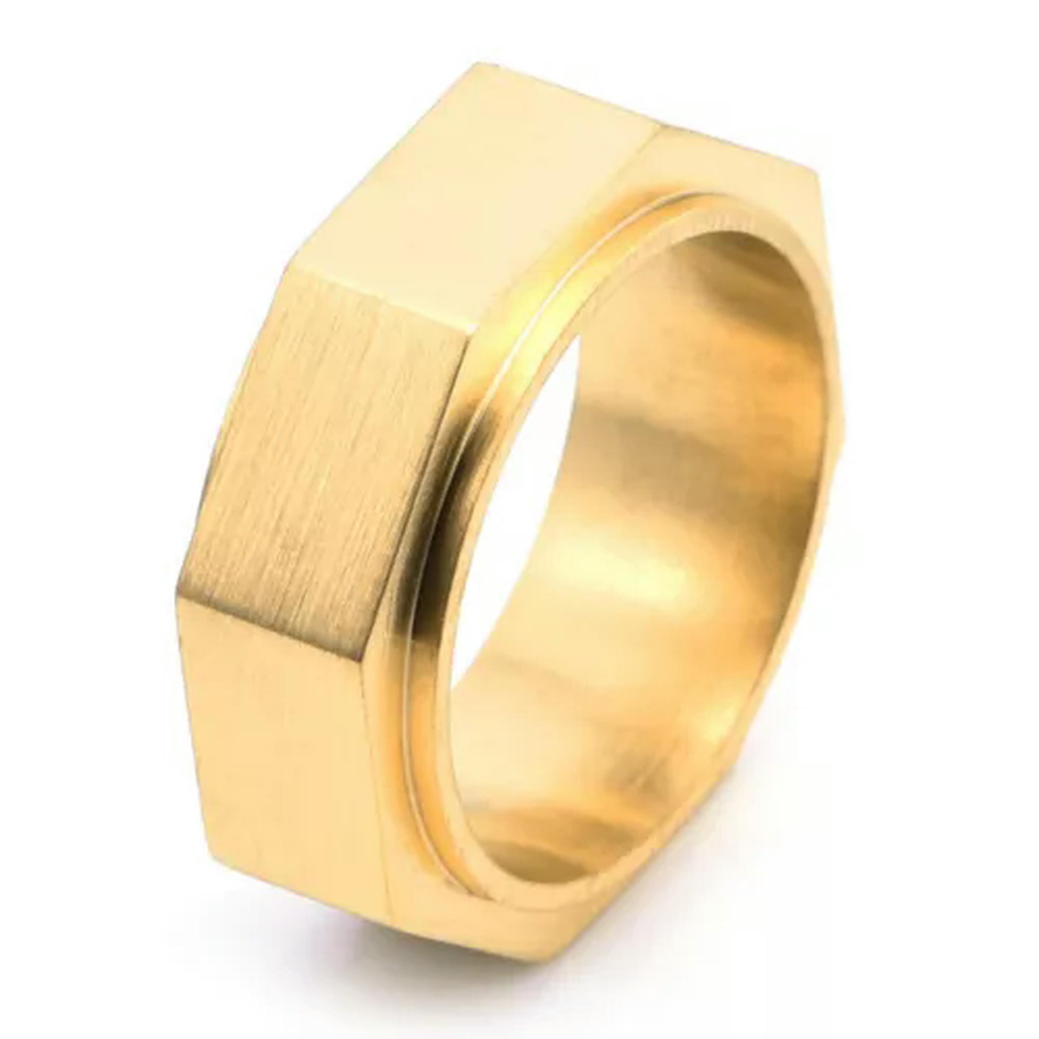 K-KED Screw Nut Shape Men's Rings Stainless Steel Wedding Band Biker ...