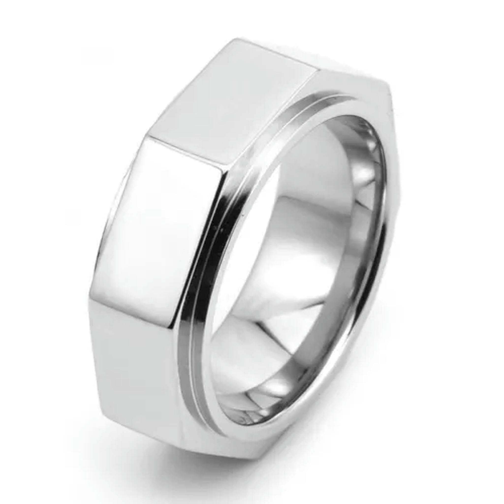 K-KED Screw Nut Shape Men's Rings Stainless Steel Wedding Band Biker ...