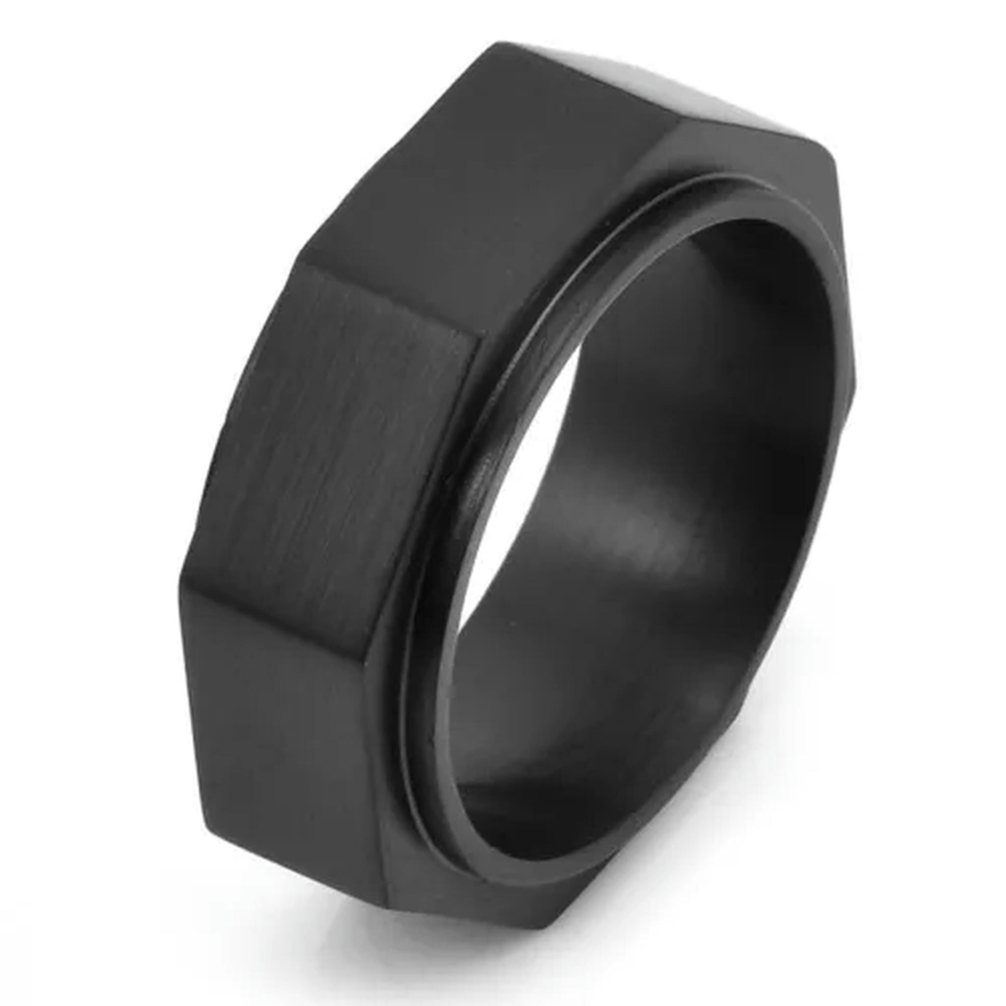 K-KED Screw Nut Shape Men's Rings Stainless Steel Wedding Band Biker ...