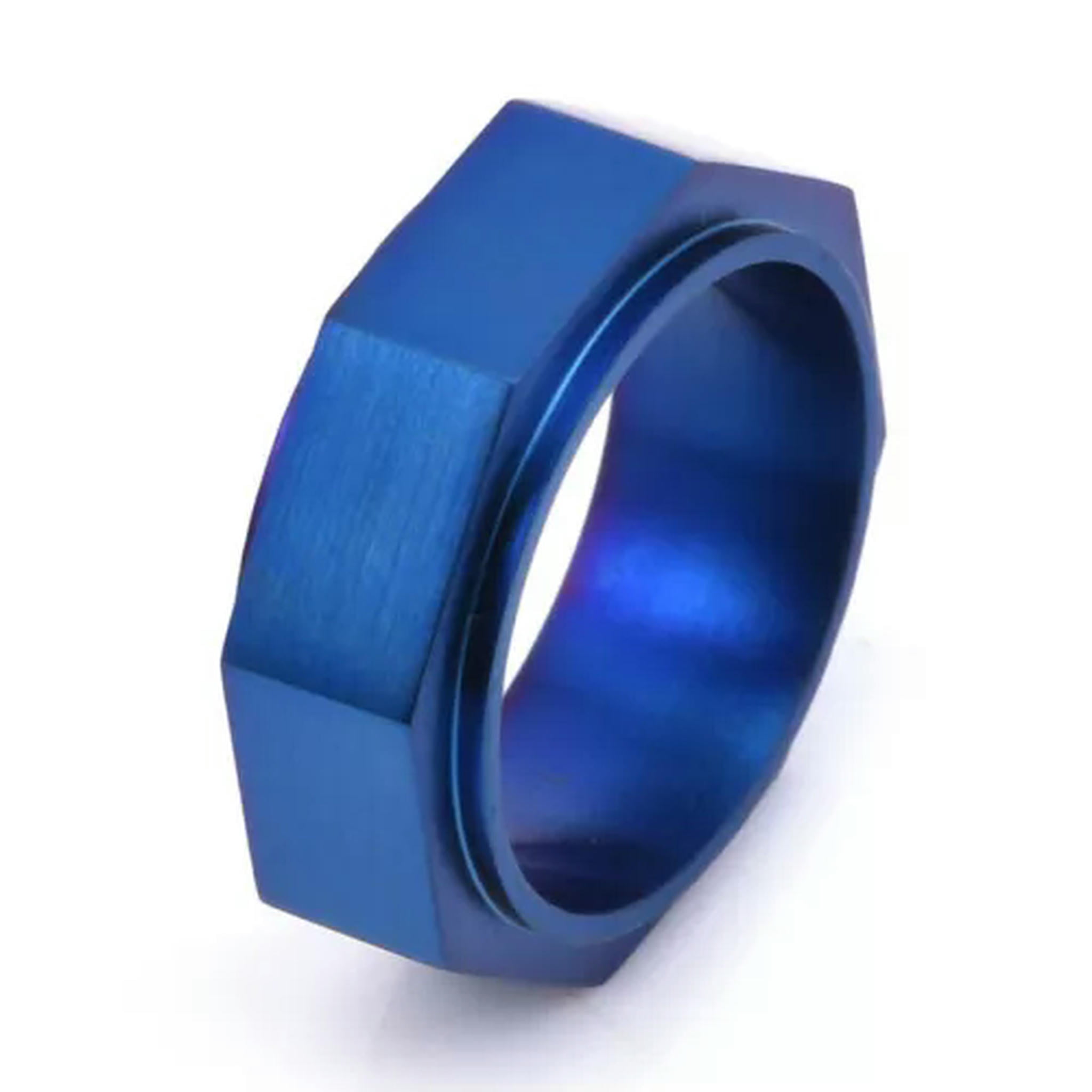 K-KED Screw Nut Shape Men's Rings Stainless Steel Wedding Band Biker ...
