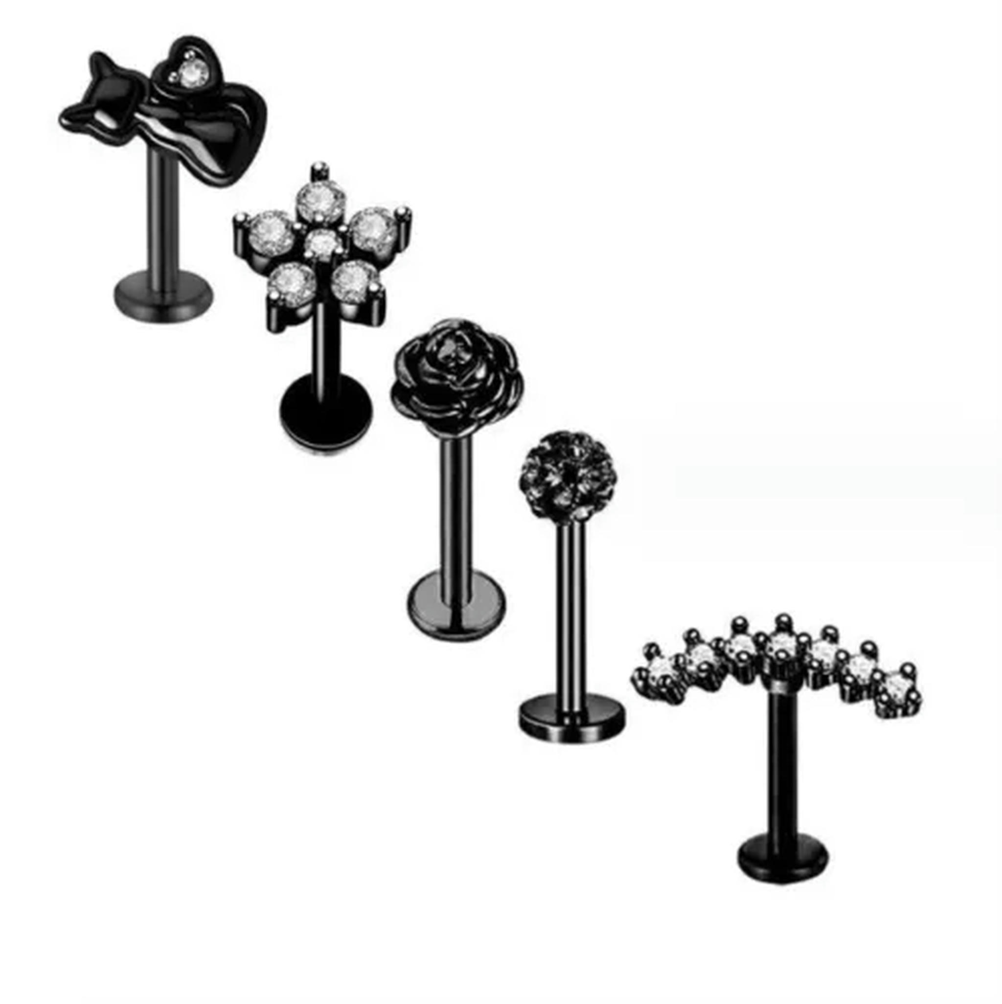 K-KED Set of 5 Industrial Scaffold Bar Ear Piercing Straight Barbell ...