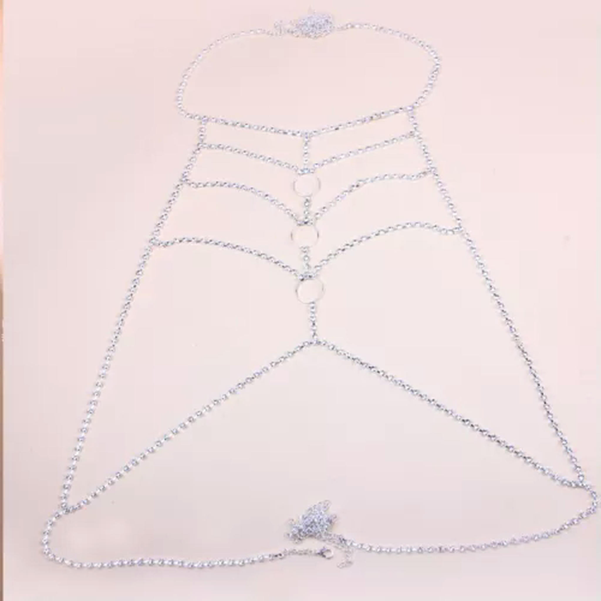 K-KED Sexy Body Bra Harness Chain for Women Rhinestone Chest Body ...