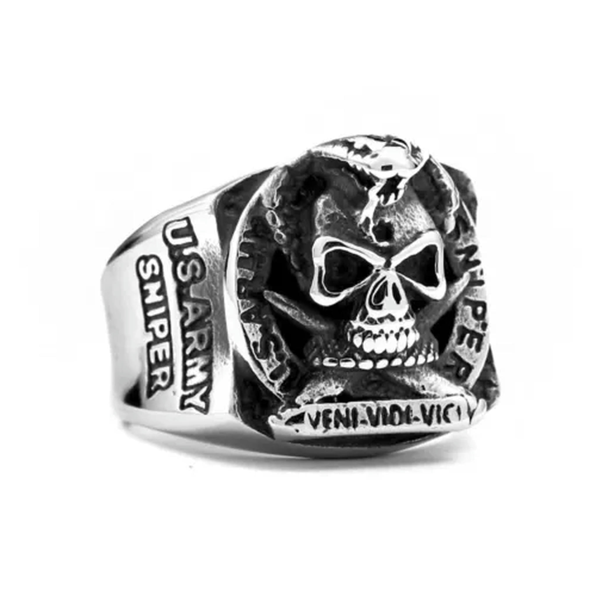 K-KED Sharpshooter US Army Sniper Ring Stainless Steel Men's Snake ...