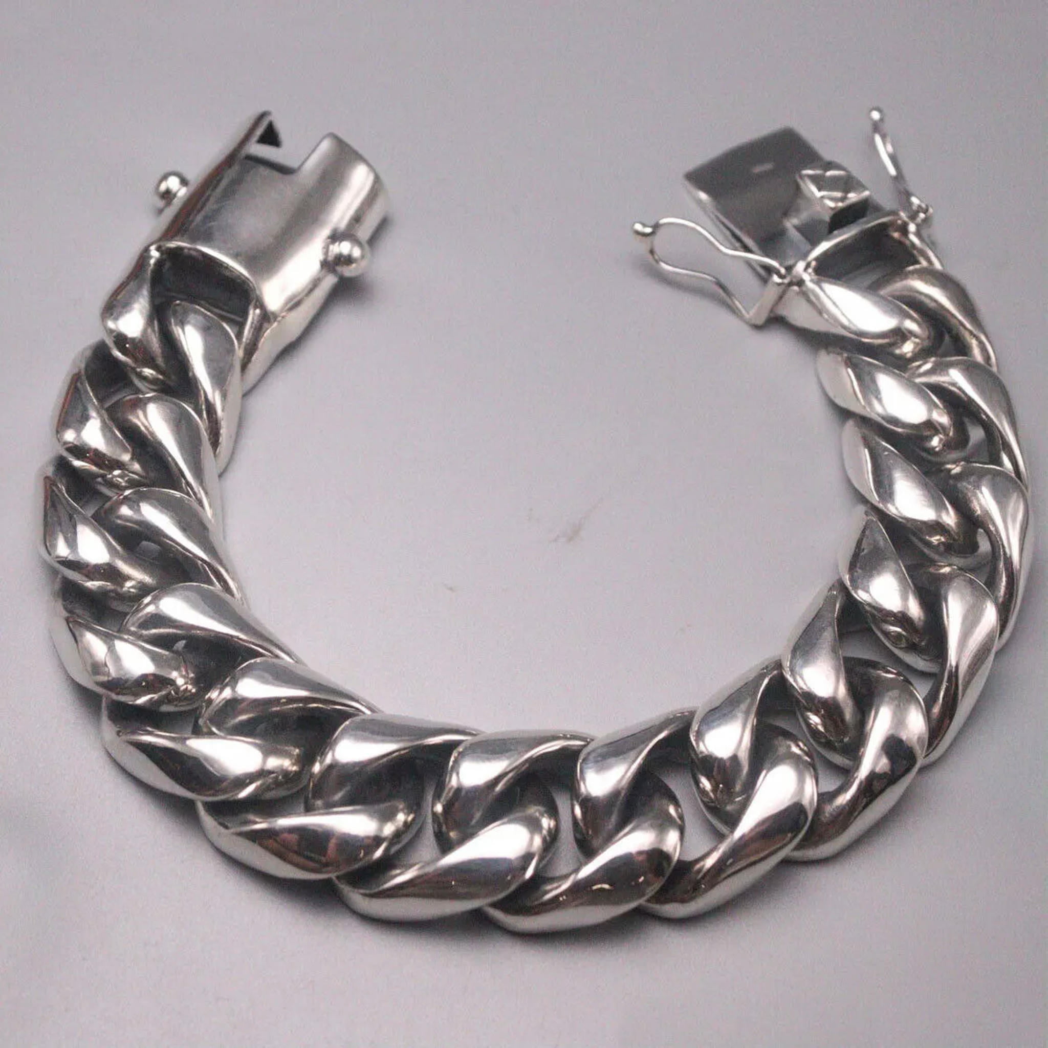 K-KED Solid 925 Sterling Silver Chain Men 20mm Curb Cuban Link Heavy Bracelet 216g - Walmart.com