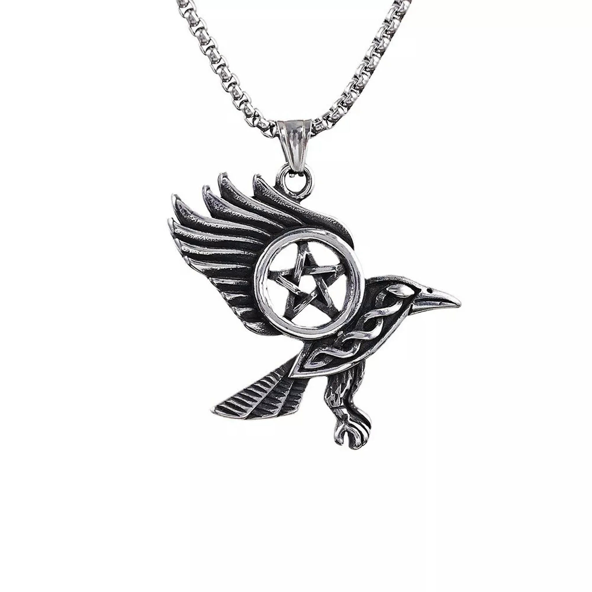 K-KED Stainless Steel Eagle Wings with Star Pendant Necklace-default ...