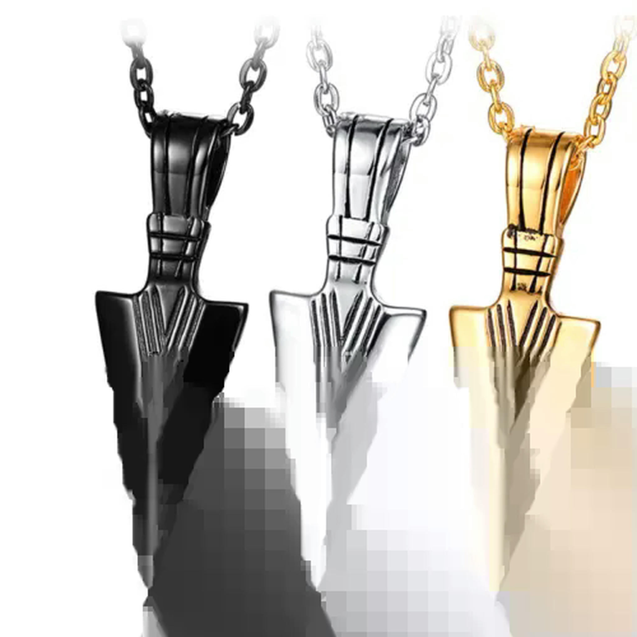 K-KED Stainless Steel Mens Norse Viking Arrow Valknut Pendant Necklace ...