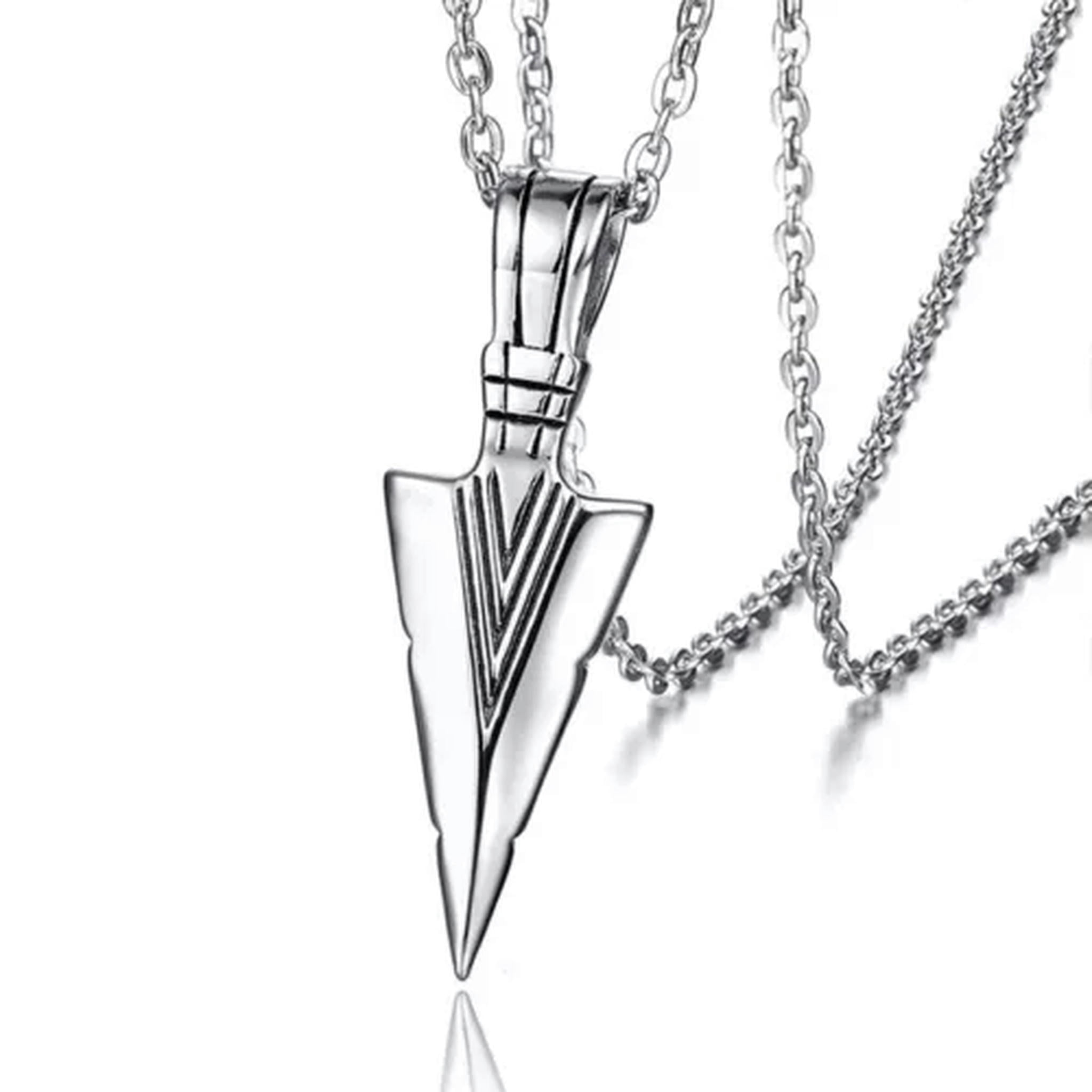 K-KED Stainless Steel Mens Norse Viking Arrow Valknut Pendant Necklace ...