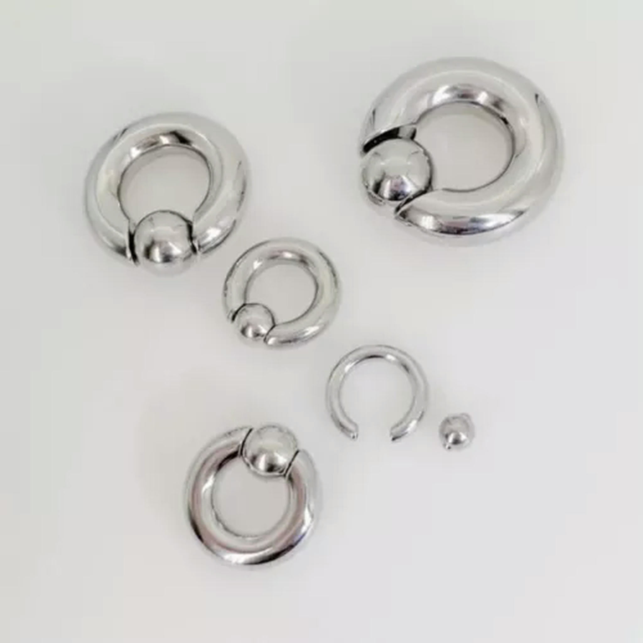 K-KED Surgical Steel Big Captive Bead Ring Ball Close Ring PA Ear Ring ...